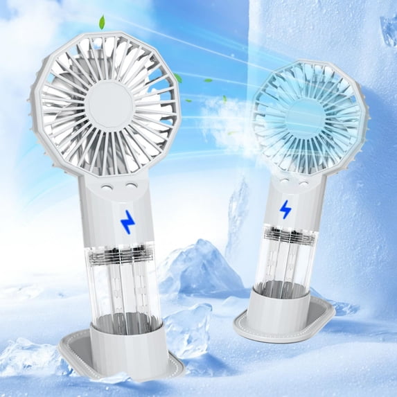 Weloille Handheld Mist Spray Fan, 2-In-1 Portable Desktop Cooling Fan ...