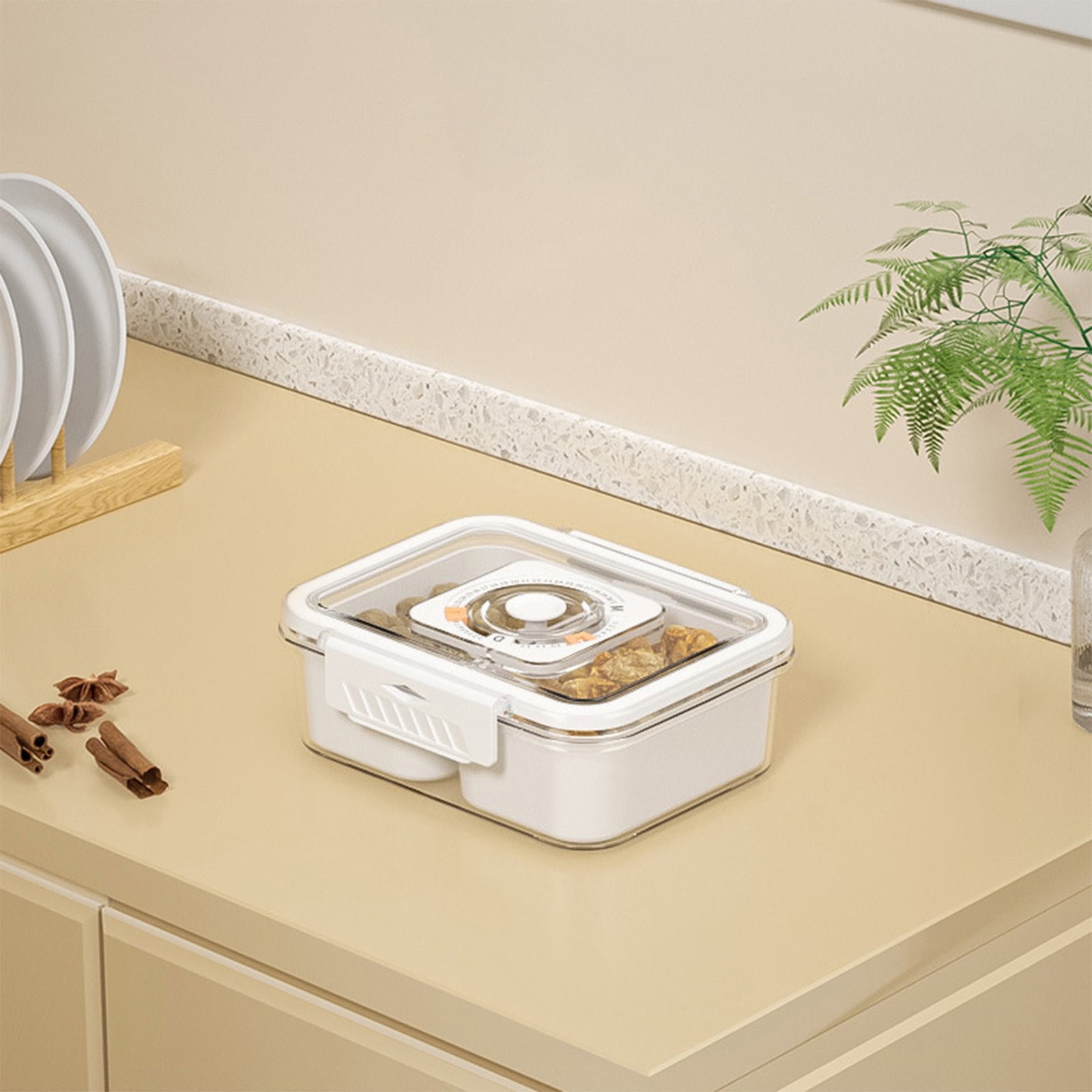 Weloille Kitchen Plastic Food Storage Containers with Airtight Lids ...