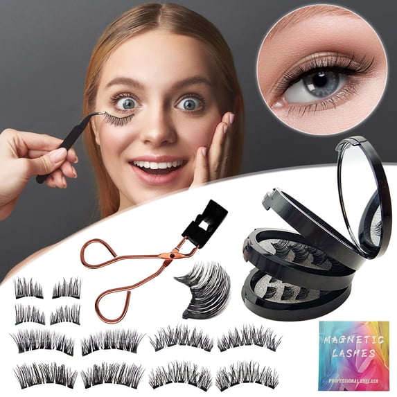 Weloille Magnetic False Eyelash Strap Clip Set Eyelash Natural Magnetic ...