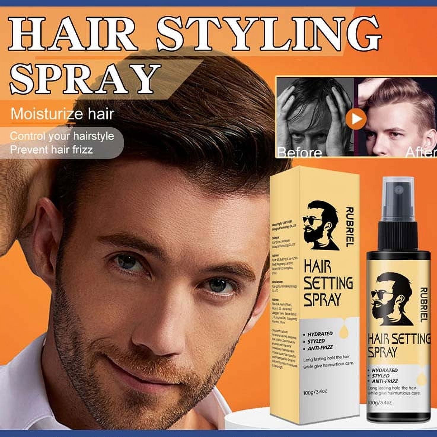 Weloille Men's Styling Spray Hair Styling Gel Hair Gel Water Dry Gel ...