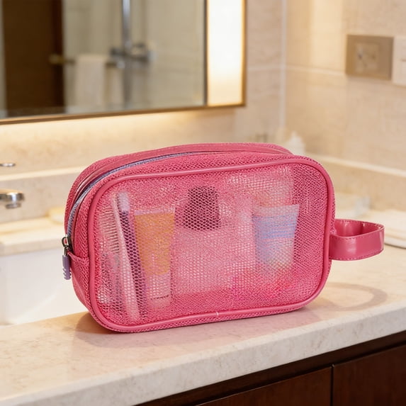 Weloille Mesh Toiletry Bag 1 Piece, Portable Handheld Mesh Wash Bag for ...