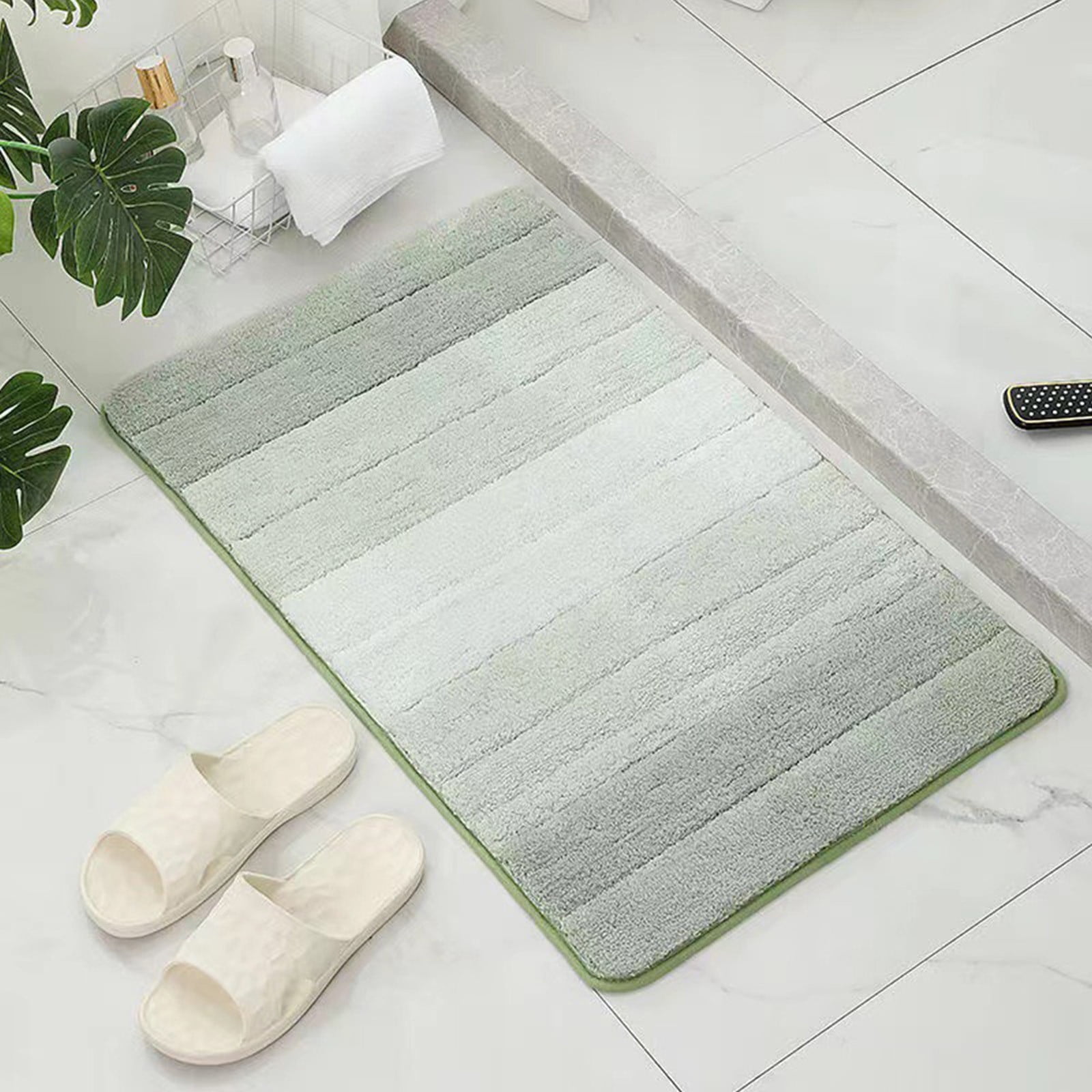 Weloille Microfiber Bath Mat Non-Slip Super Absorbent Machine Washable ...