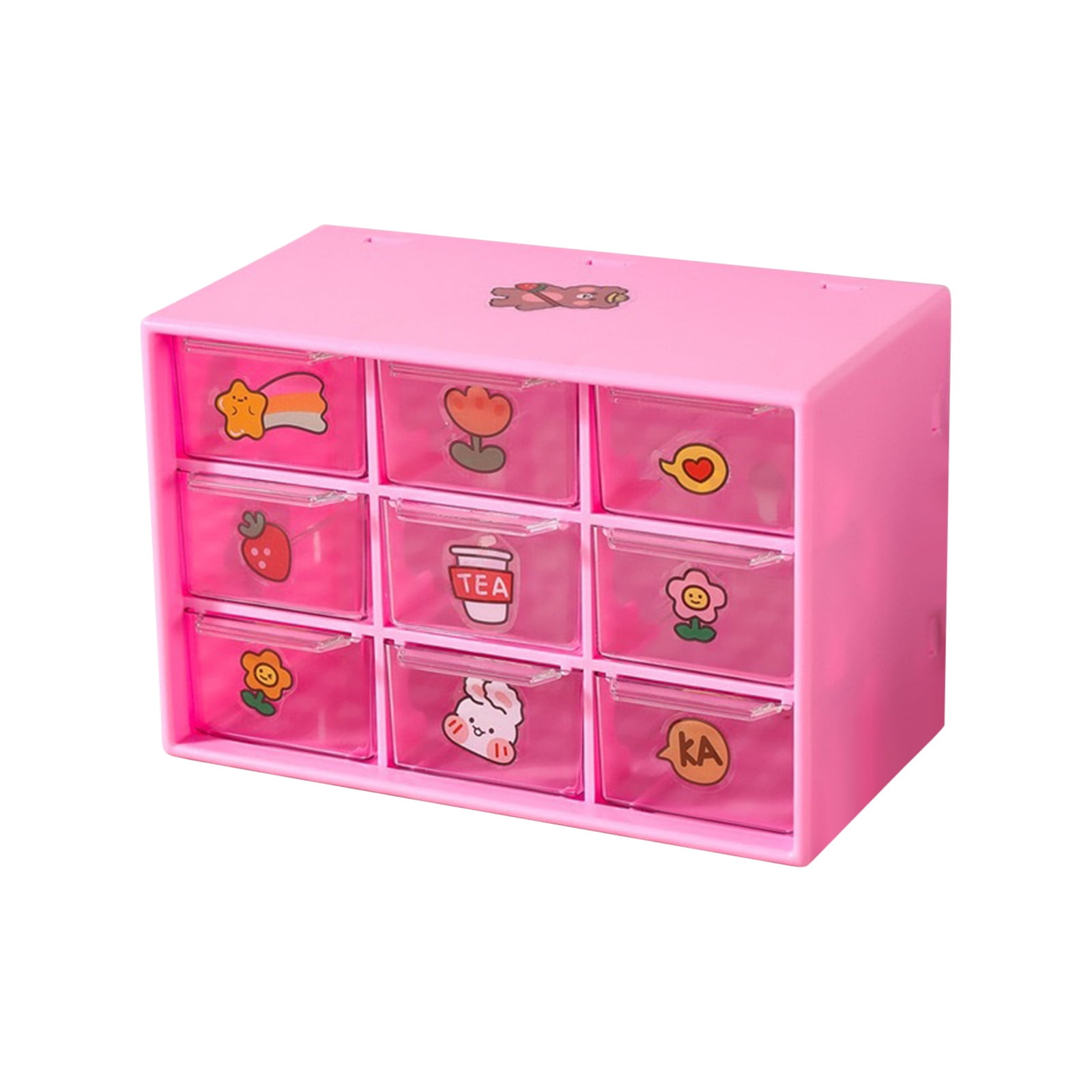 Weloille Mini Desk Organizer with 9 Removable Drawers Stackable ...