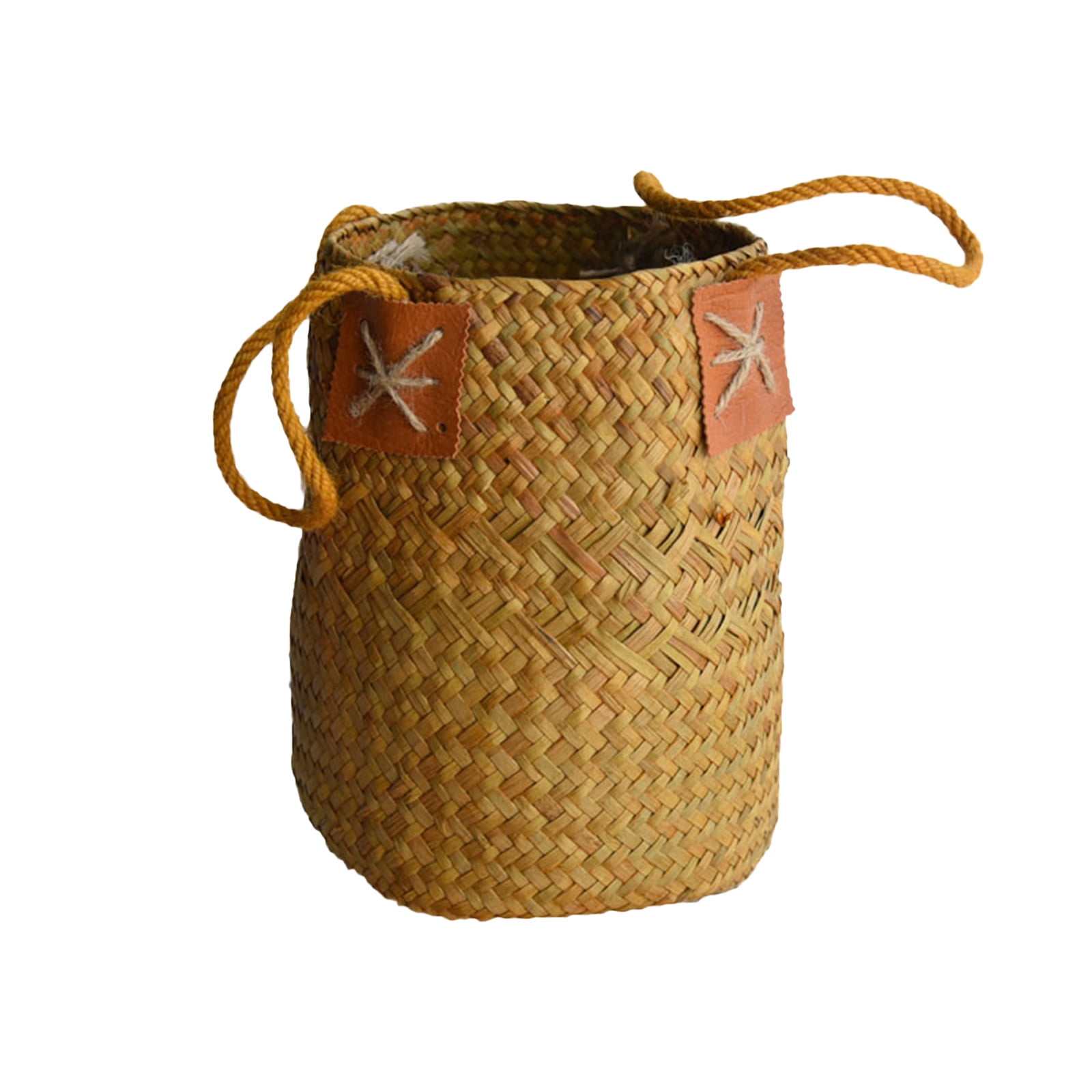 Weloille Natural Seaweed Weave Basket, Pastoral Rattan Vase Bamboo ...