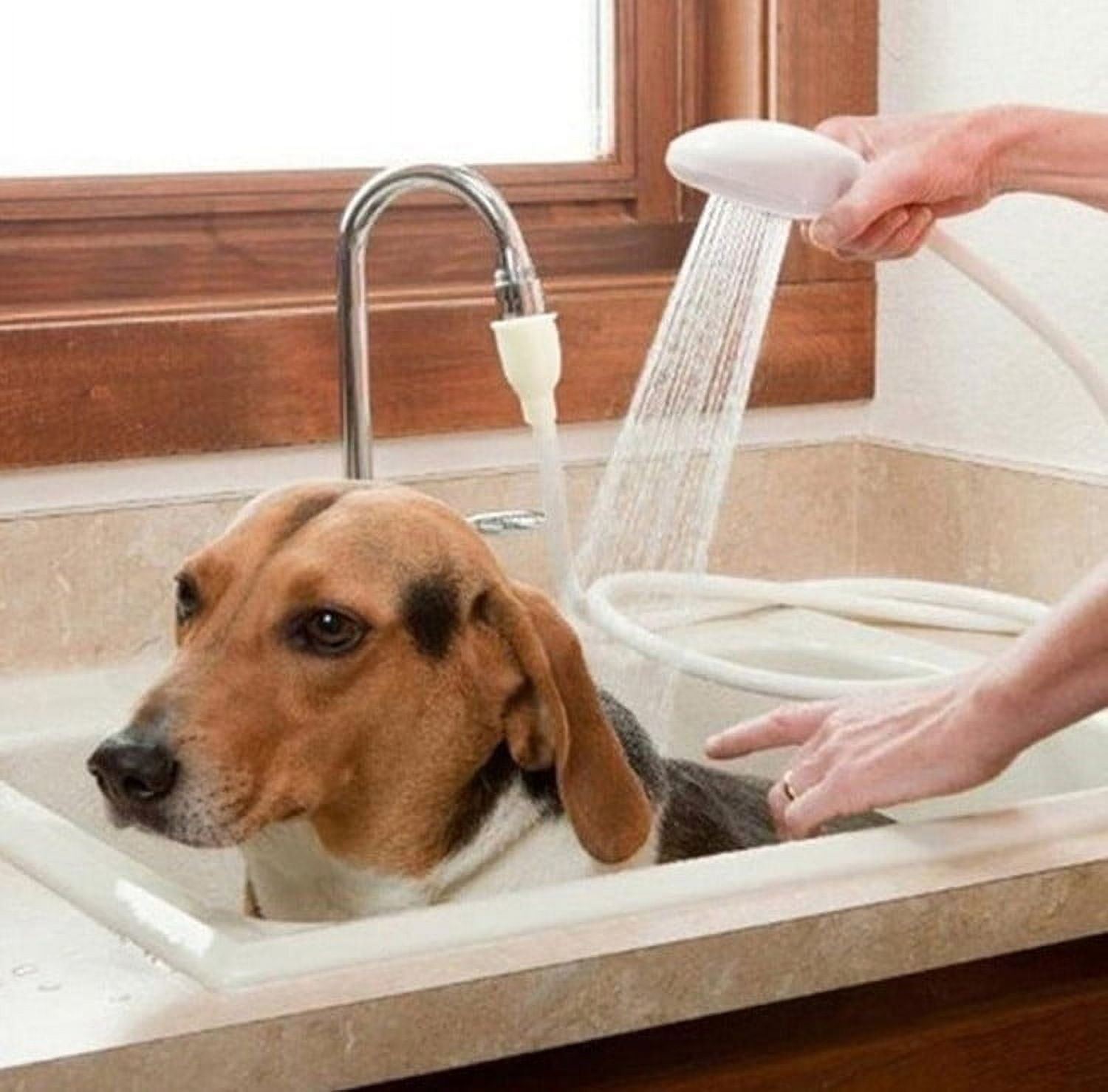 Weloille Pet Faucet Sprayer, Dog Shower Head Spray Drains Strainer Pet ...
