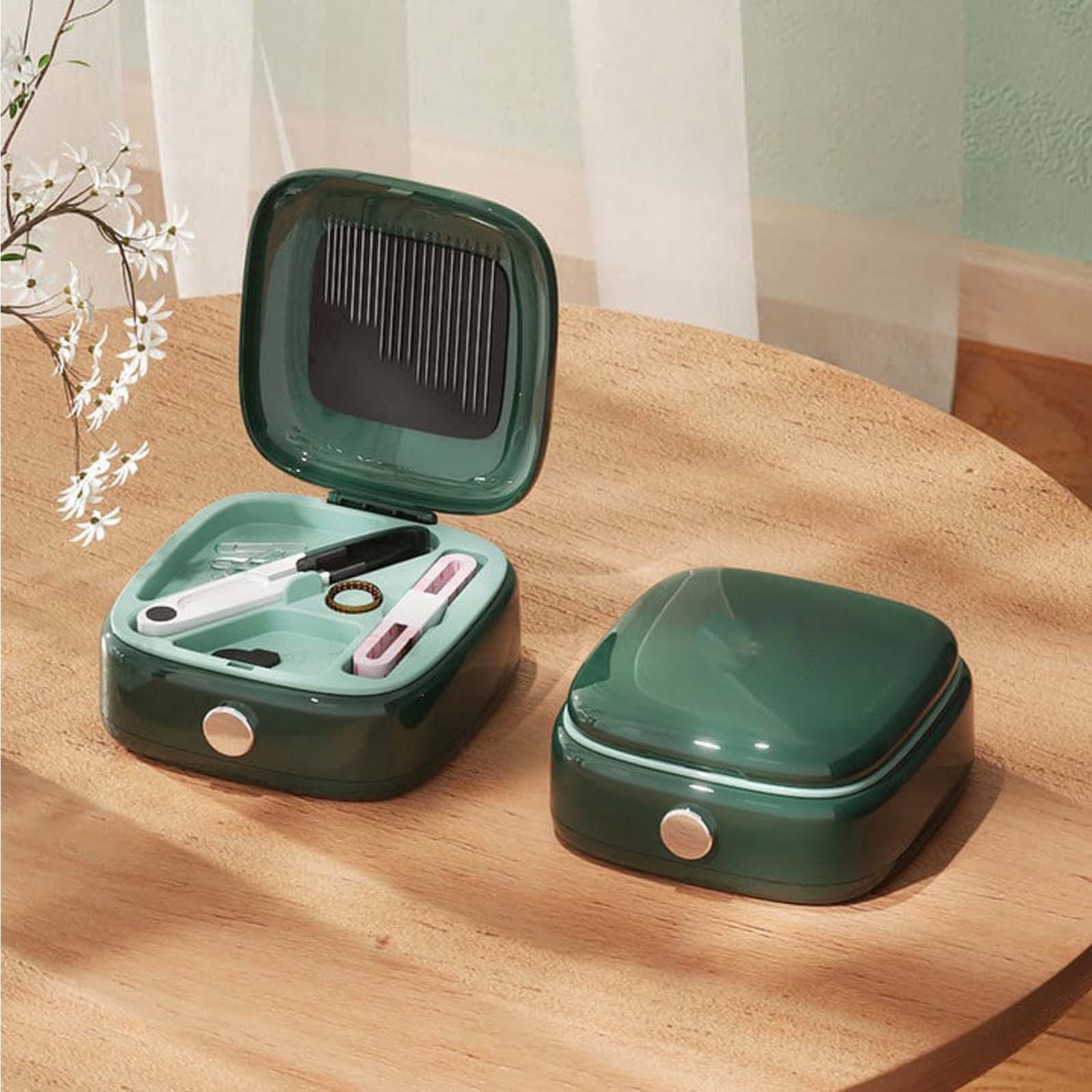 Weloille Portable Sewing Kit Magnetic Needle and Thread Set Box Home ...