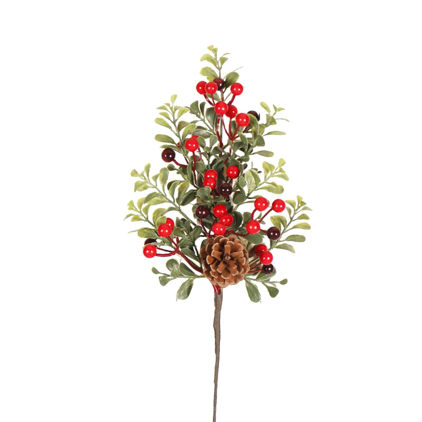 Weloille Red Berry Stems, Artificial Holly Berries for Christmas Tree ...