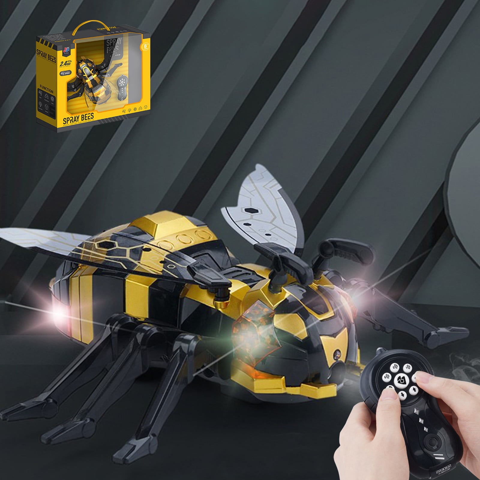 Weloille Remote Control Bee Robot, RC Bee Toys With Light/Music/One-Key ...