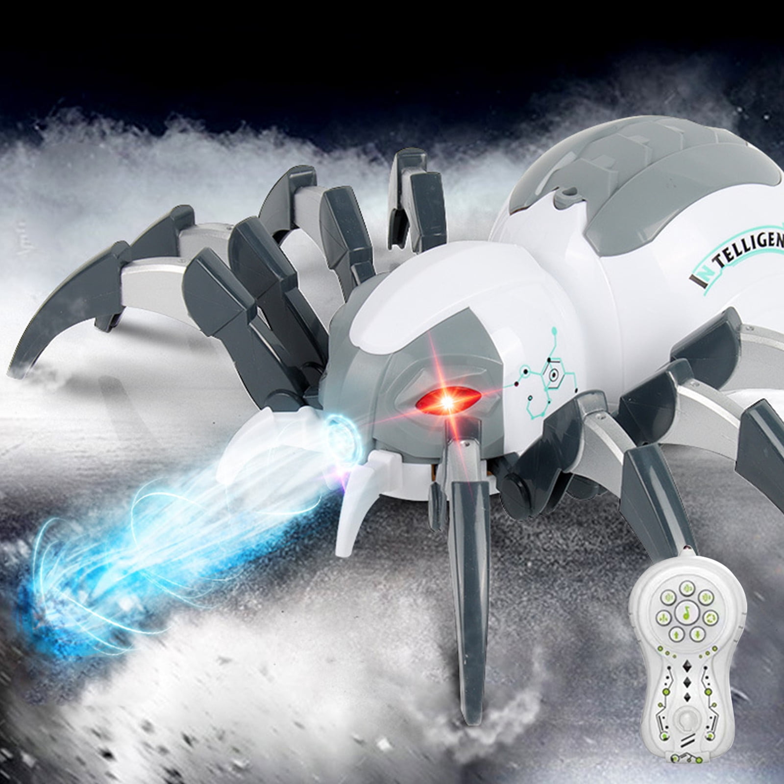 Weloille Remote Control Spider Robot Toys, Spray, Light, Music ...