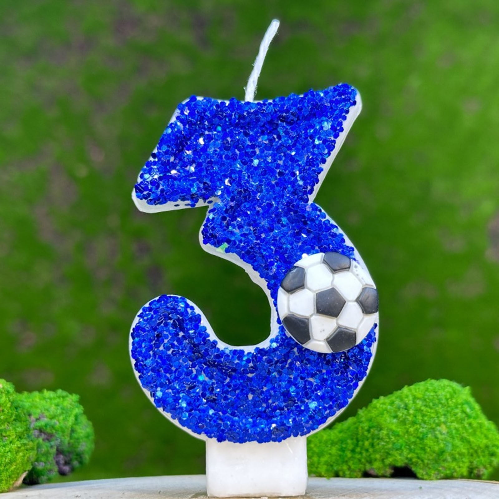 Weloille Soccer Birthday Candle Soccer Cake Topper Decor Nine Year ...