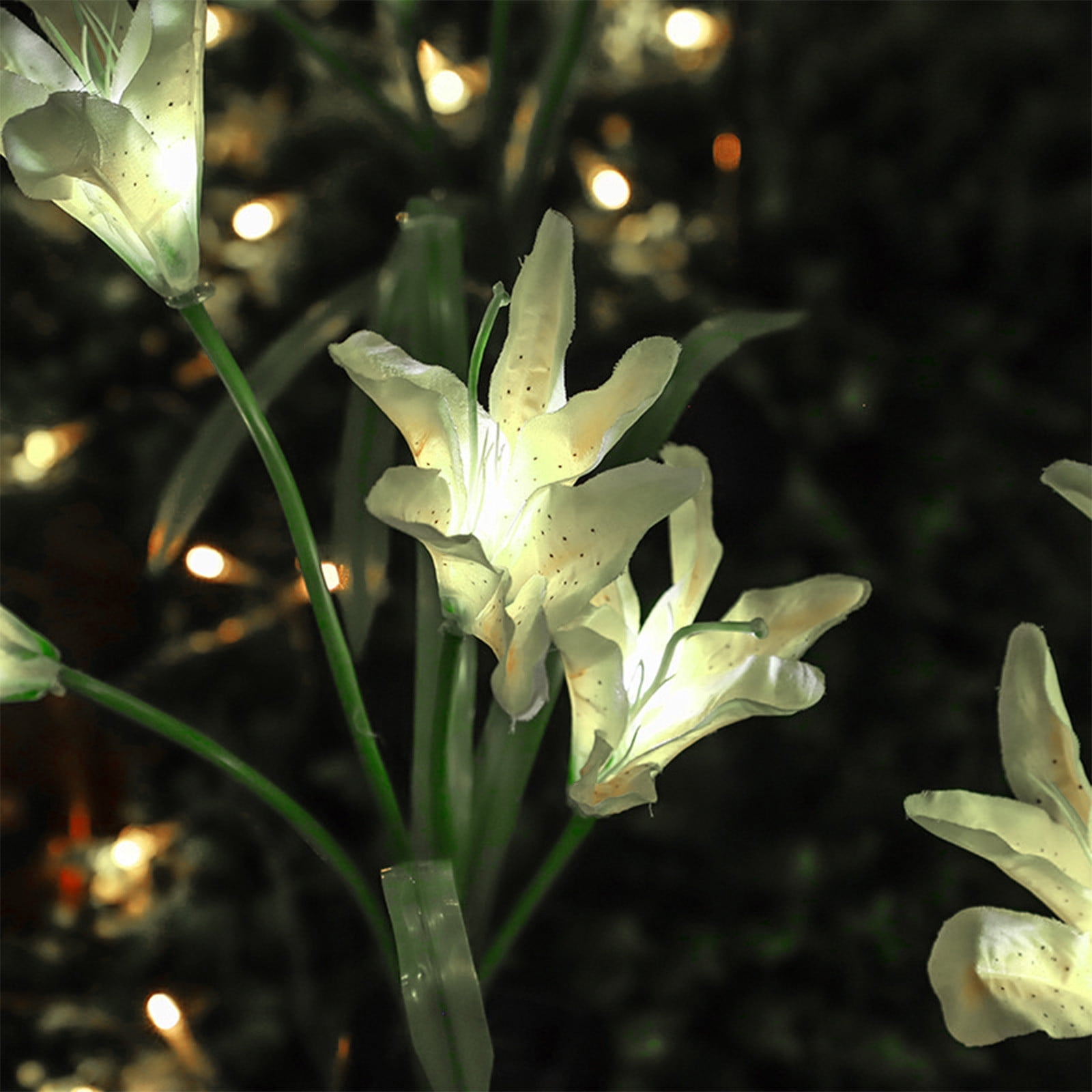 Weloille Solar Flowers Lights, 31.5inch Solar Lily Flowers, Pathway ...