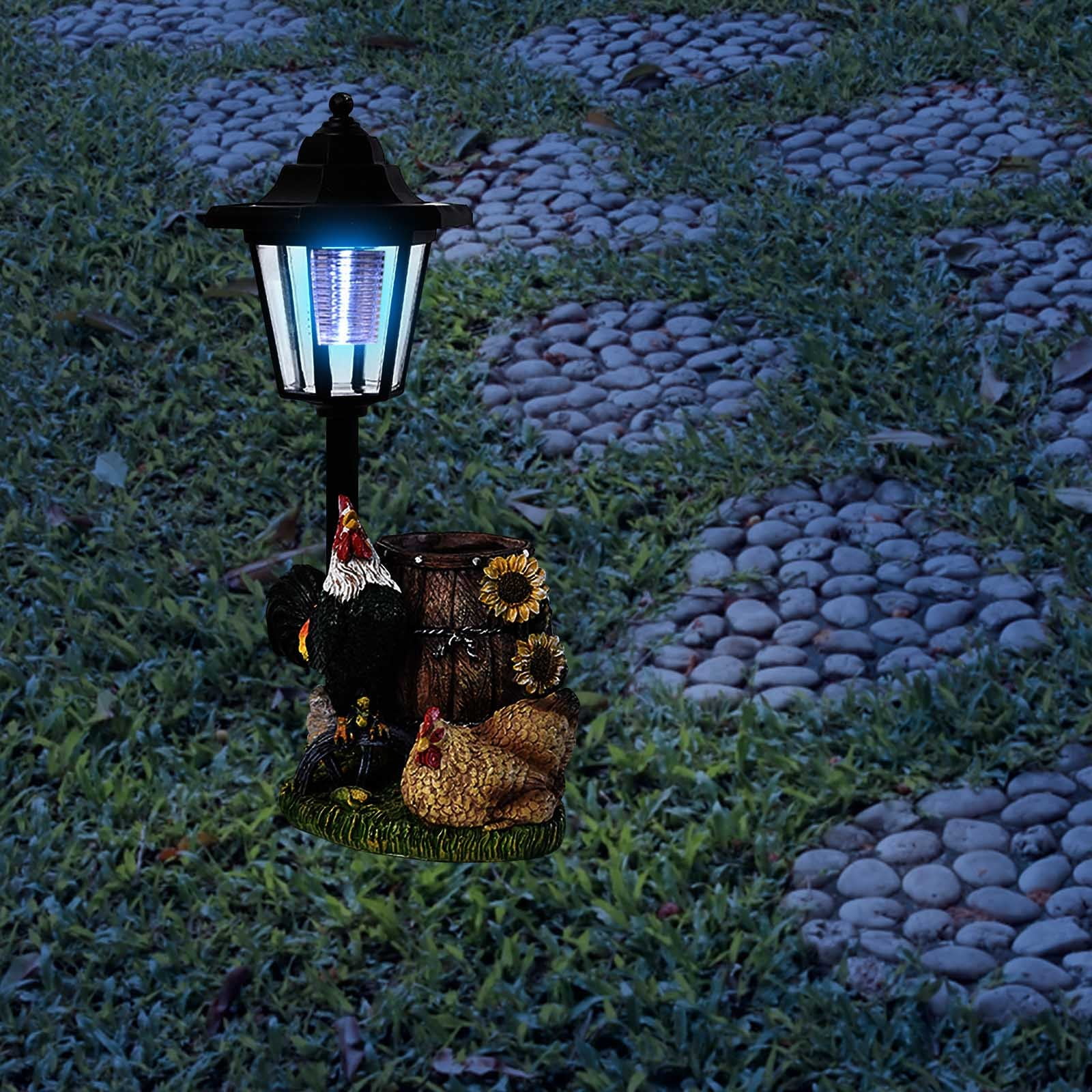 Weloille Solar Outdoor Garden Resin Flower Pot Statues Funny Garden ...