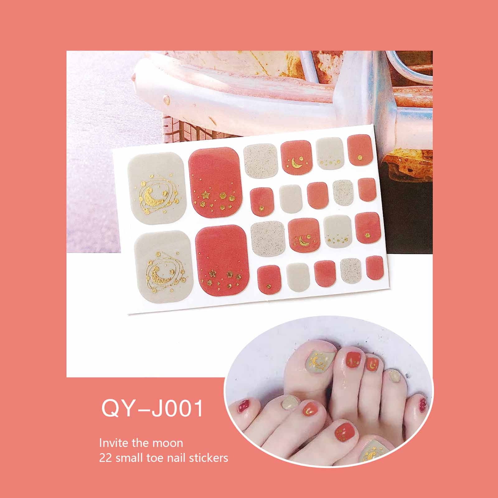 Weloille Toe Nail Stickers Toe Nail Stickers Bronzing Imitation Diamond ...