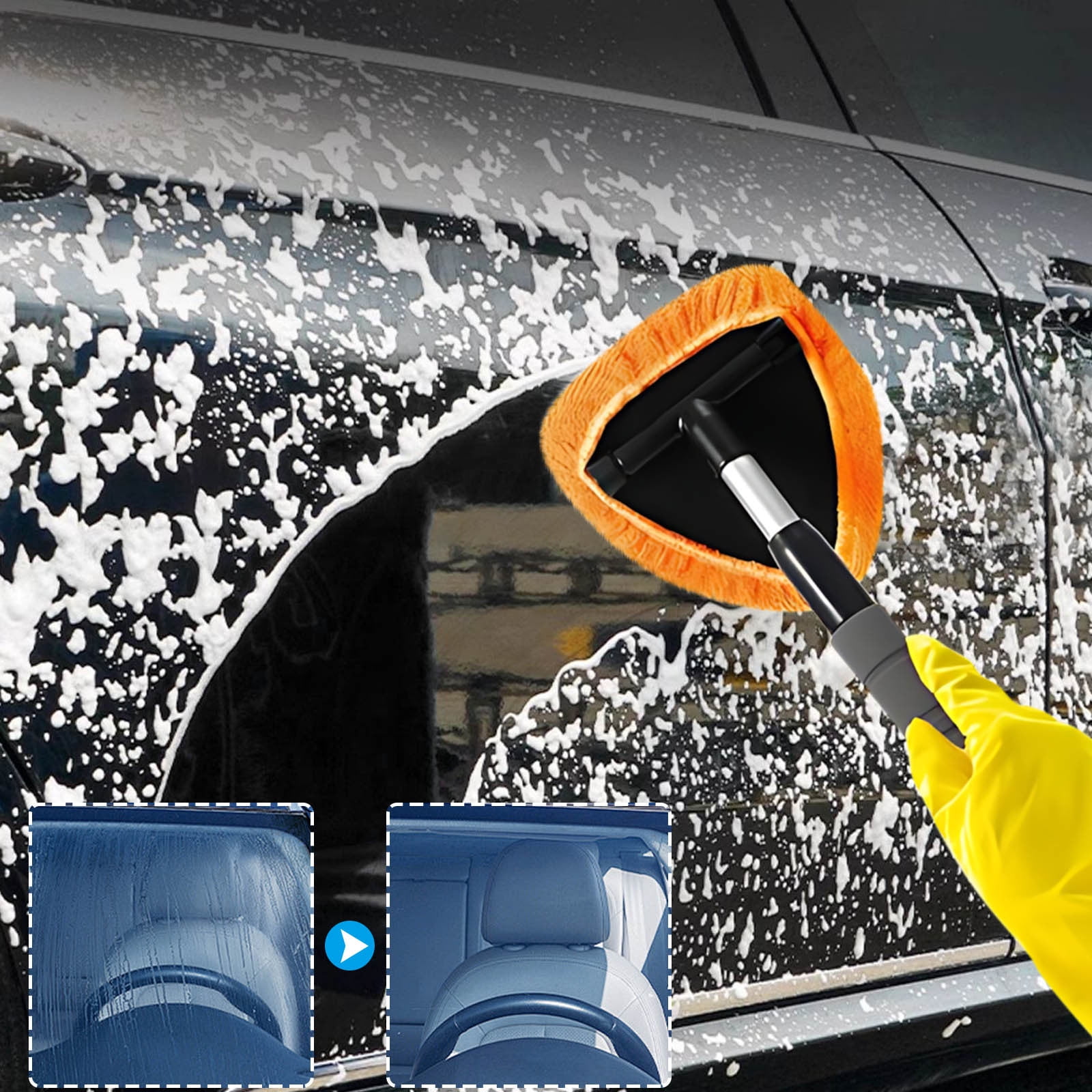 Weloille Windshield Cleaner Tool - Portable Car Interior Window ...