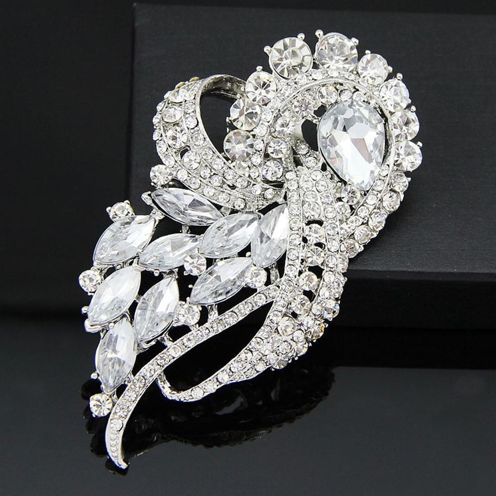 Weloille Women Bridal Bouquet Rhinestone Crystal Brooch Pin Brooches ...