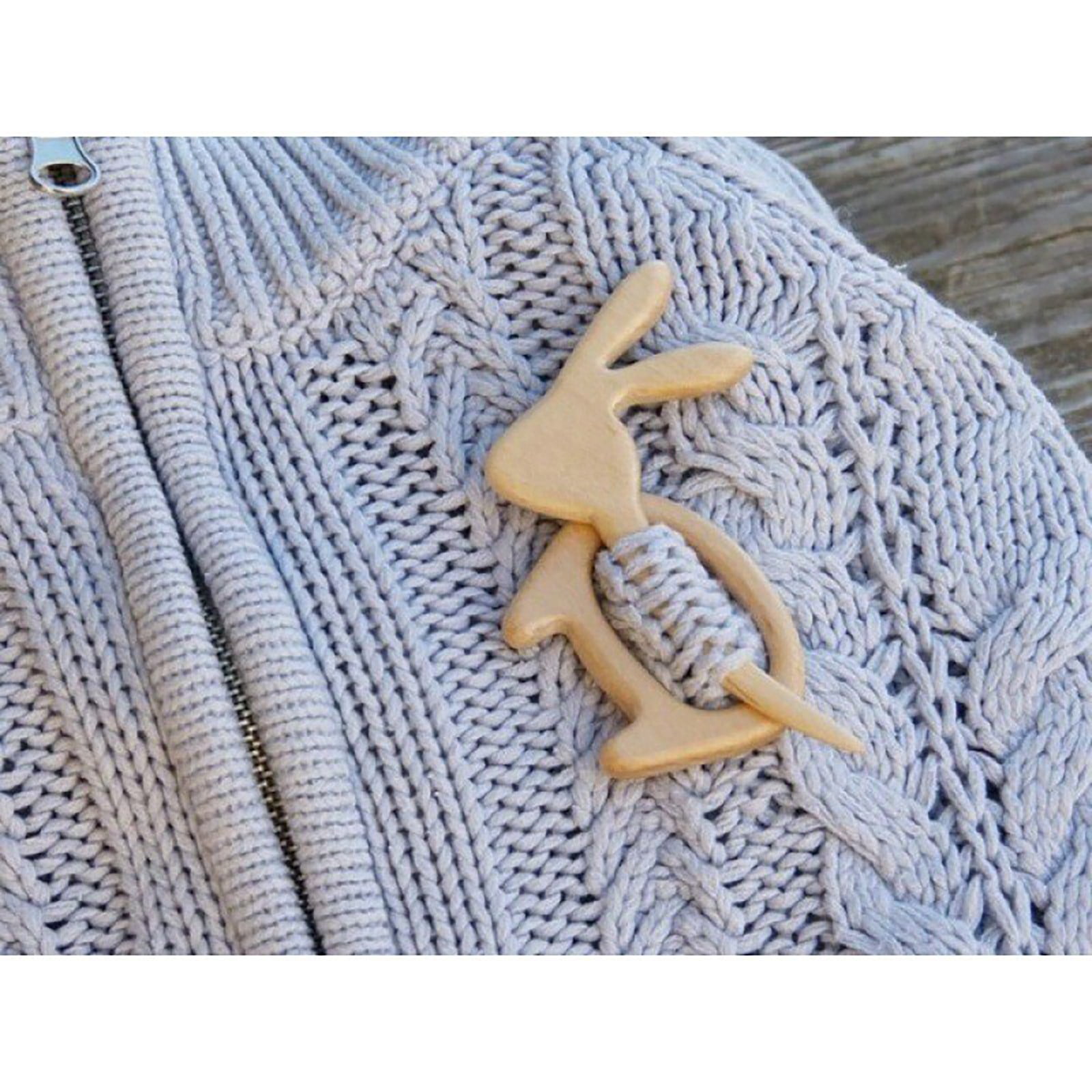 Weloille Wooden Brooch Pin With Cute Image Design Brooch, Sweater Clip ...