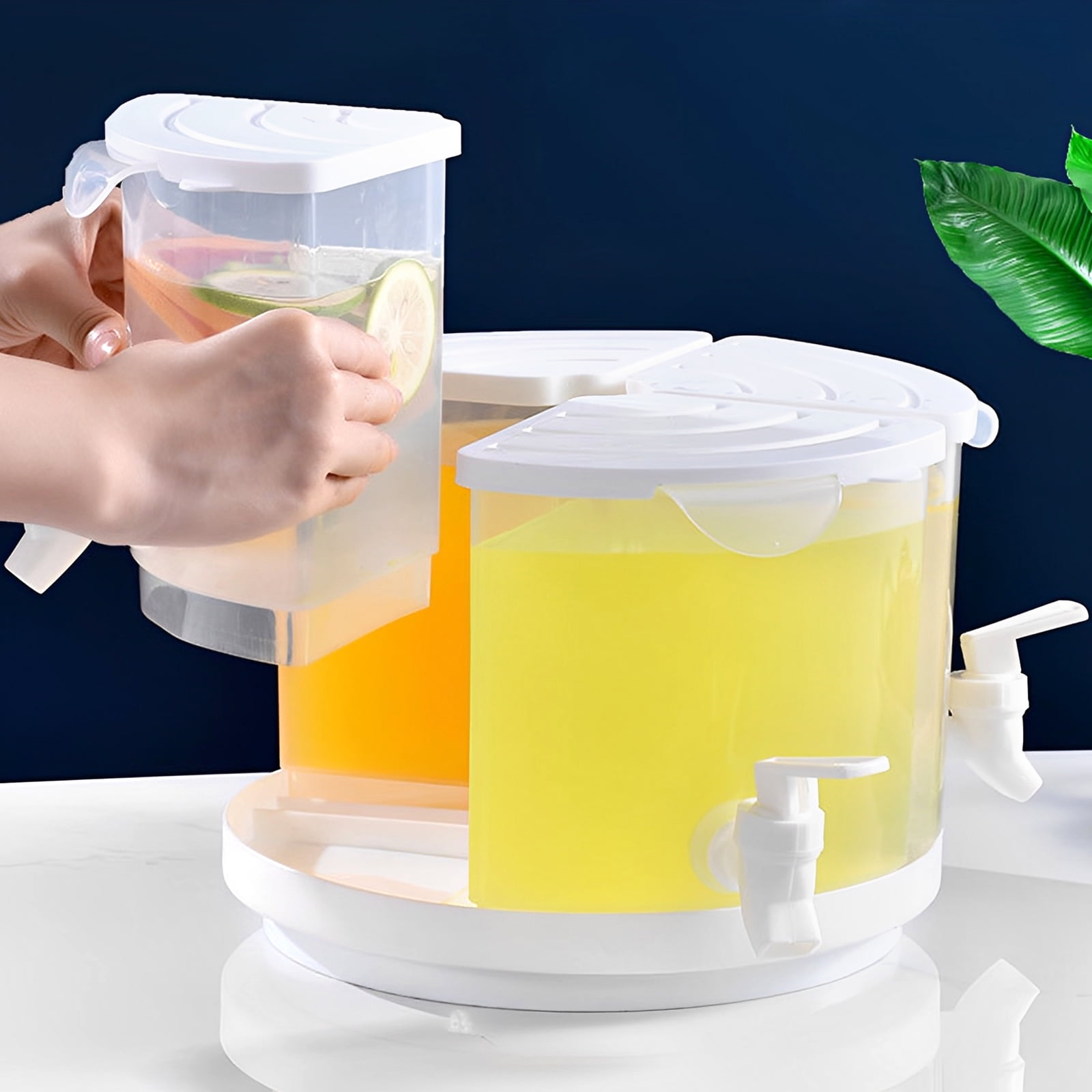 Welpettie 1.37 Gallons Beverage Dispenser with Spigot 360° Rotatable 4 ...