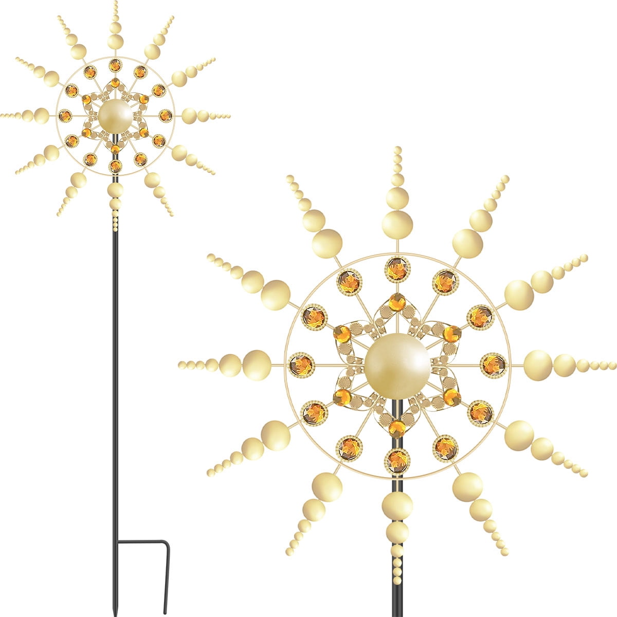 Welpettie 12.5inch Magical Windmill Withstand All Weather 3D Wind ...
