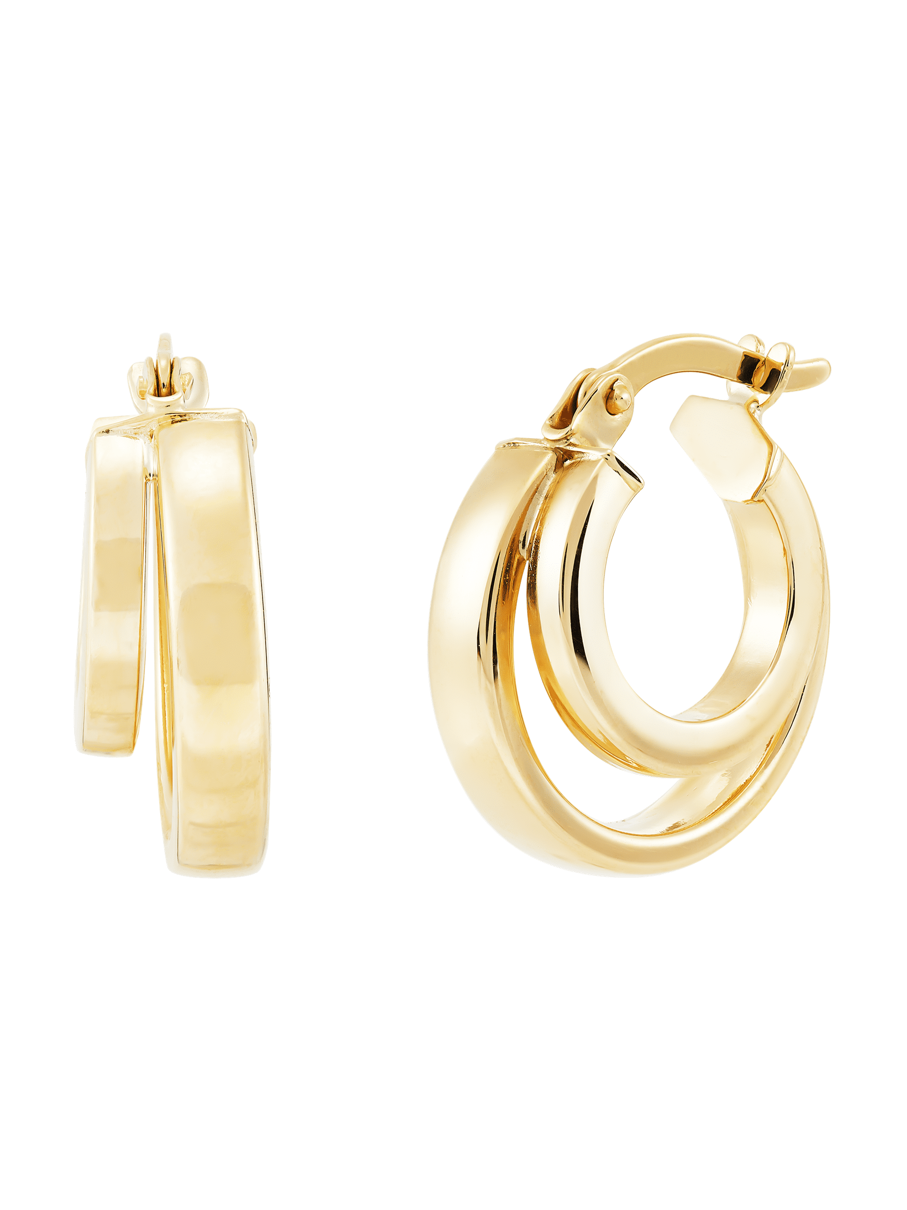 Welry 14kt Yellow Gold Double Row Hoop Earrings - Walmart.com