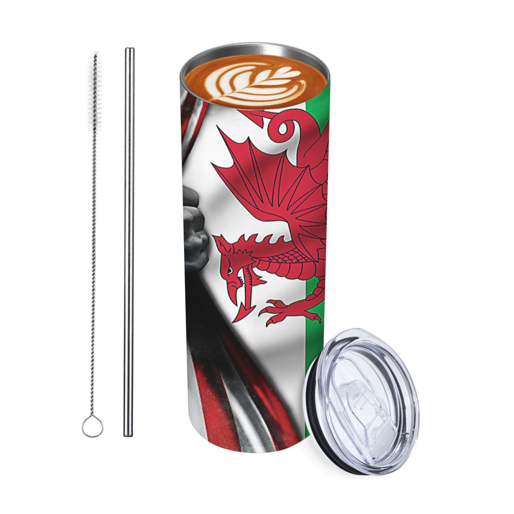Welsh American Flag 20oz Coffee Mug Cup,Stainless Steel Thermos Water ...
