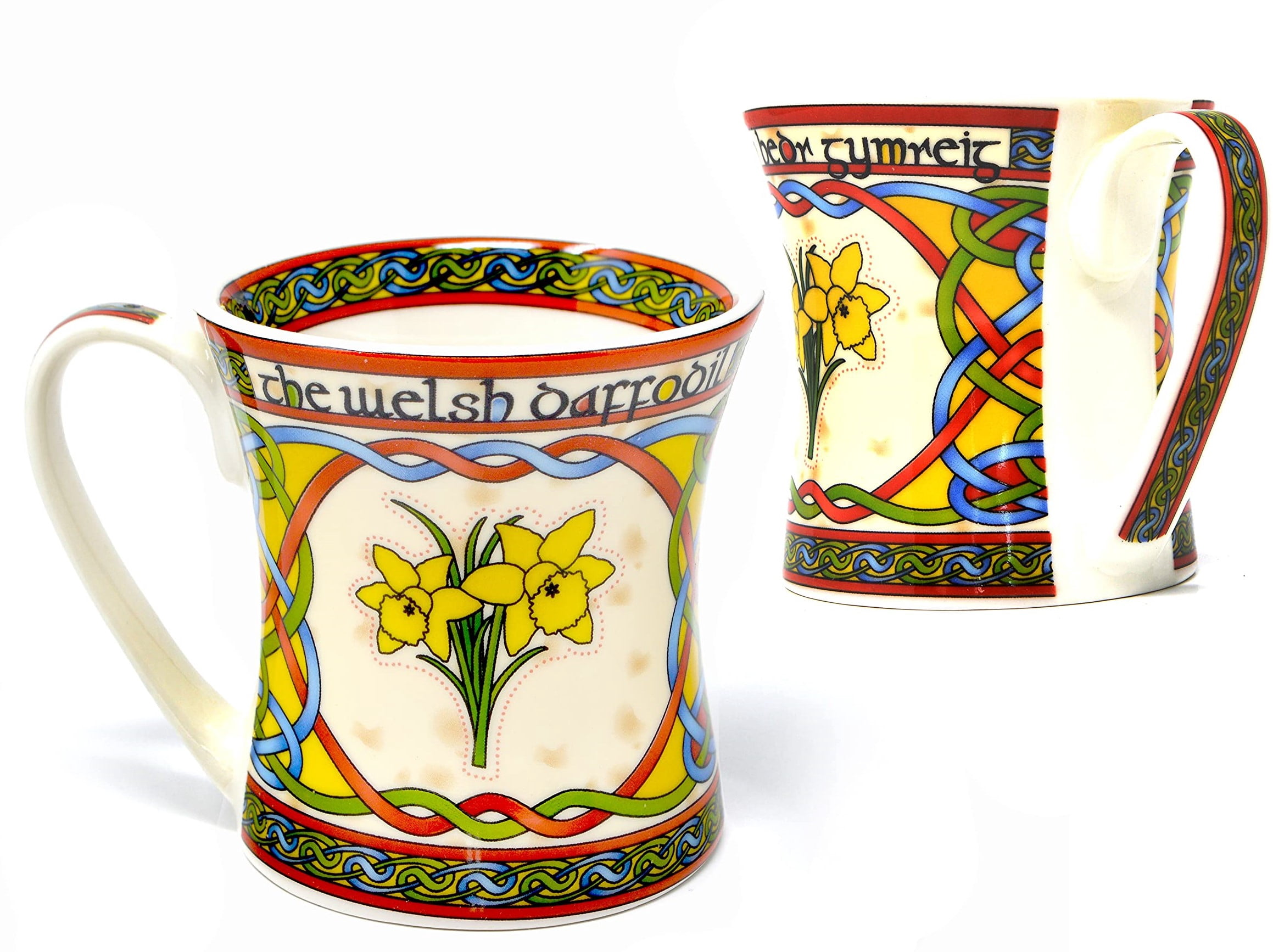 Royal Tara Welsh Daffodil Coffee Mug Set, 2 Mugs, New Bone China, 325ml ...