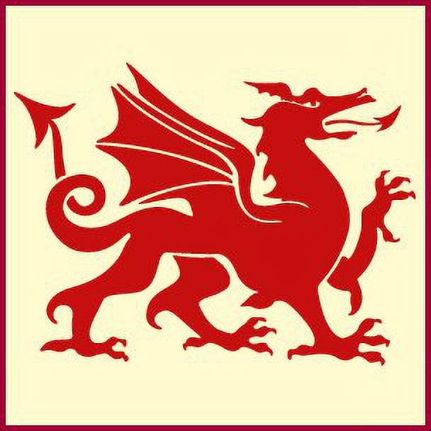 Welsh Dragon Large Stencil - 9.5" x 7" Cymru Celtic Dragon of Wales ...