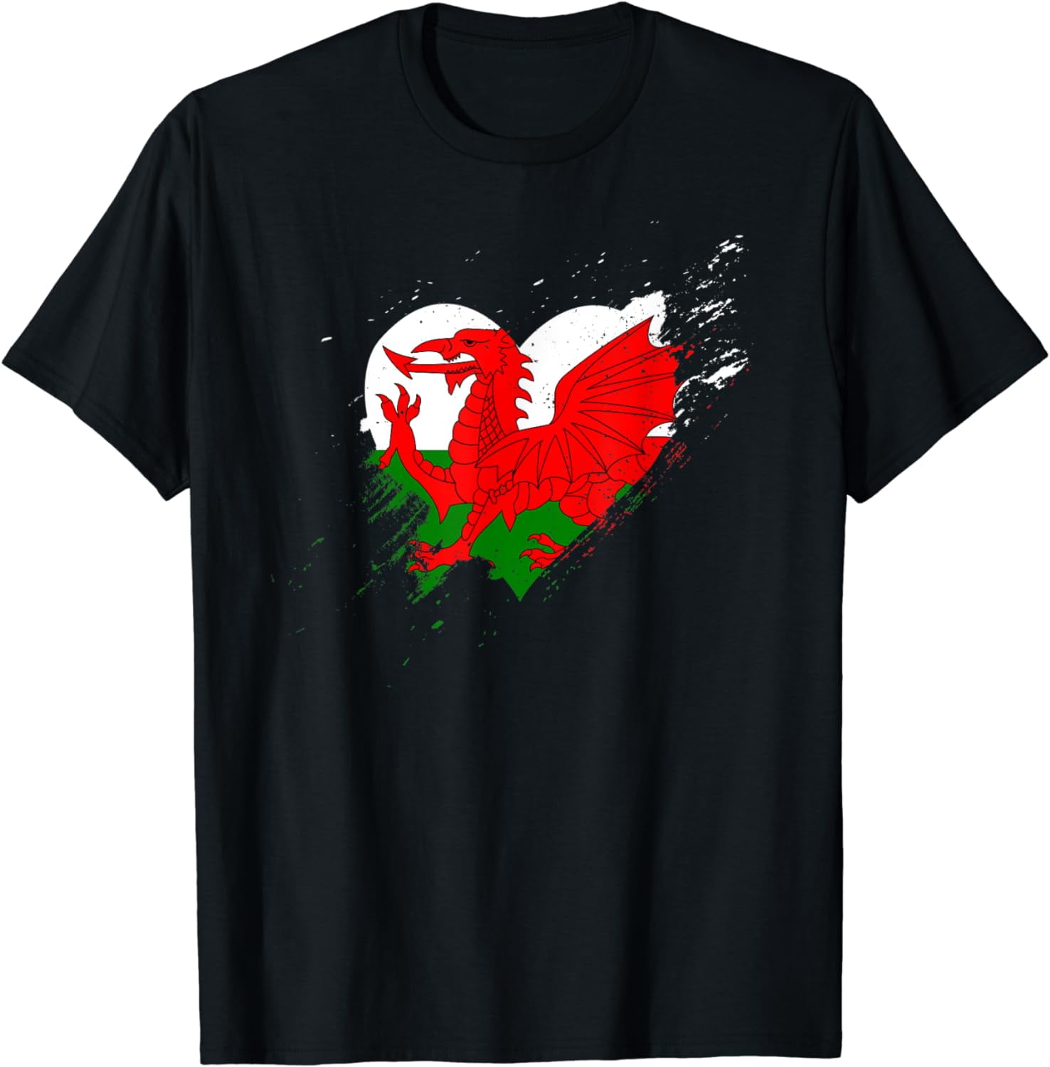 Welsh Dragon Wales St Davids Day Heart Paint Splash T-Shirt - Walmart.com