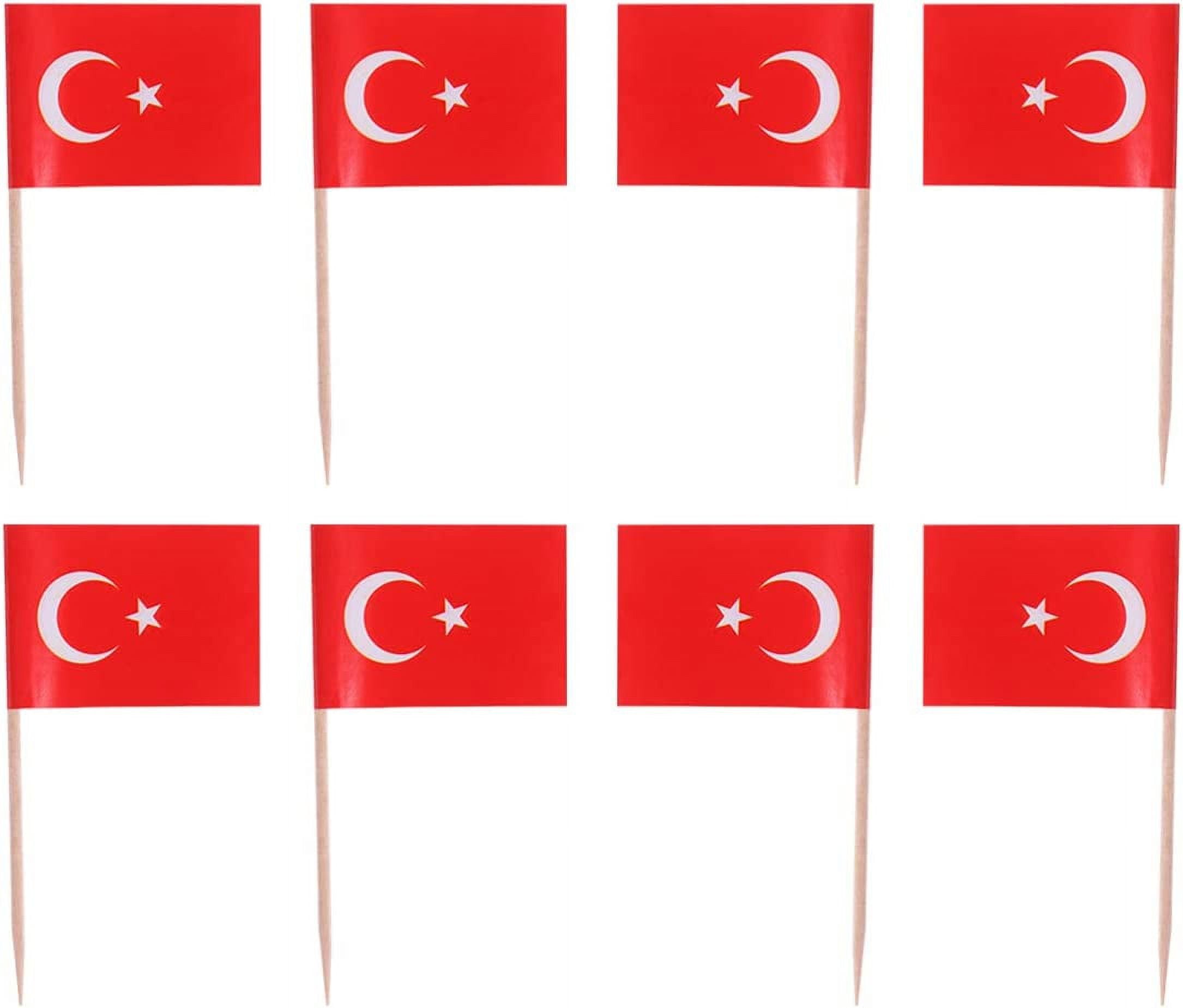 Welsh Flag 100Pcs Turkey Flag Toothpicks Turkish Flags Cupcake Toppers ...