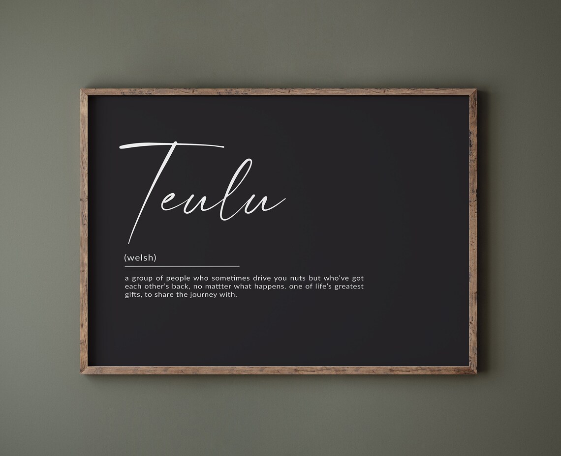 Welsh Posters, Welsh Definition Poster, Teulu Poster, Family Gift ...