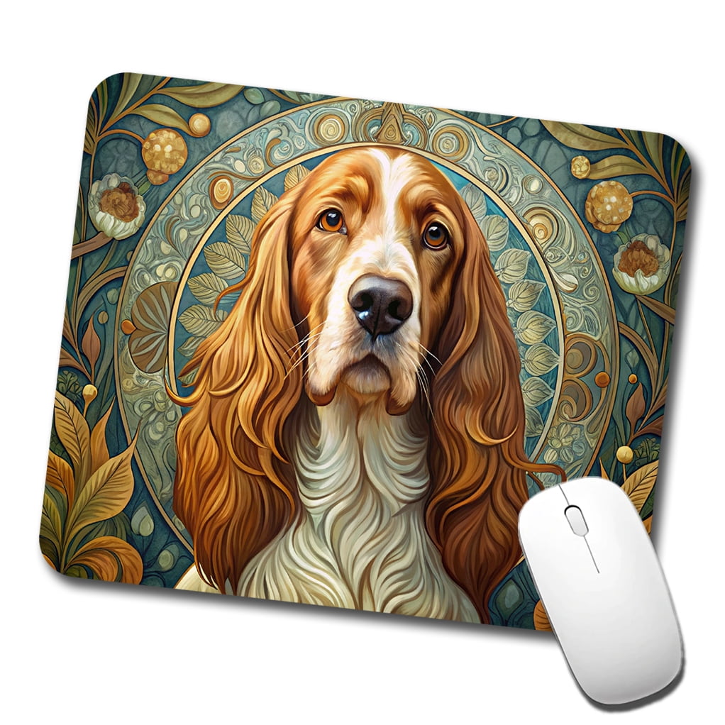 Welsh Springer Spaniel Dog Art Nouveau Mouse Pad Low Profile Gaming Mat ...