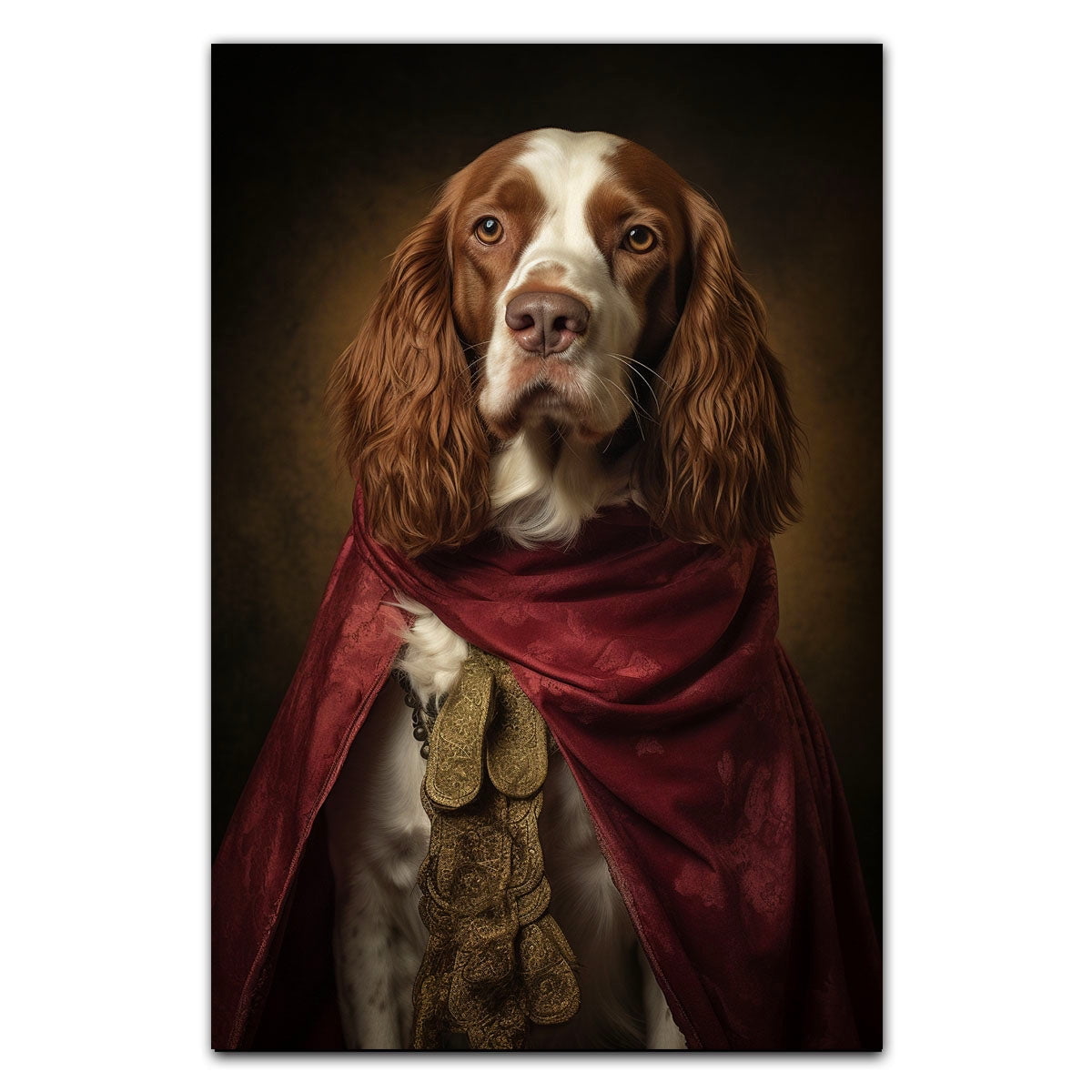 Welsh Springer Spaniel Pets Portrait Painting of Dog Renaissance Style ...