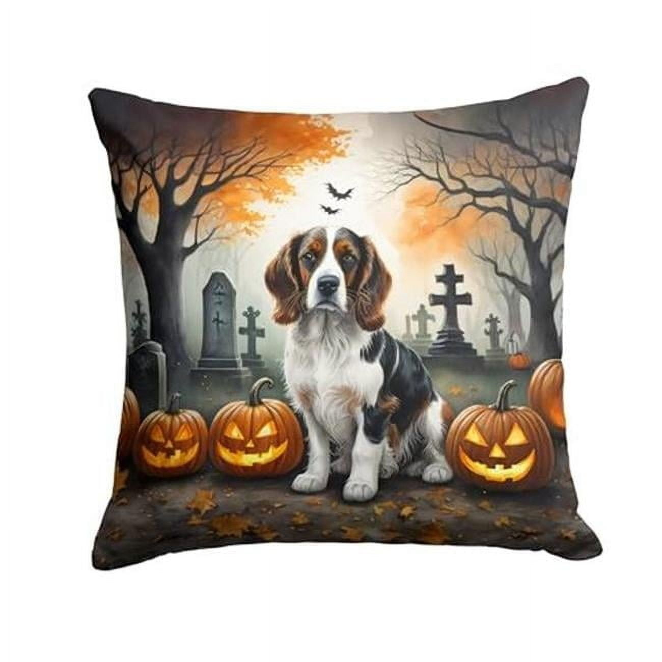 Welsh Springer Spaniel Spooky Halloween Fabric Decorative Pillow 18 in ...