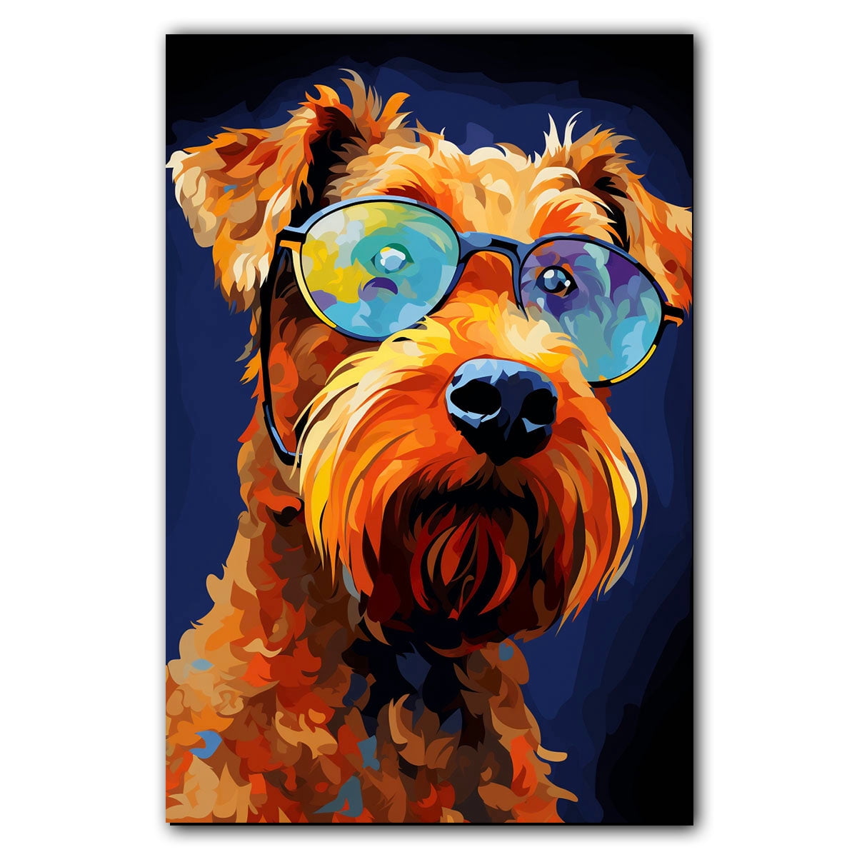 Welsh Terrier Canvas,Dog Wall Art,Colorful Pets Canvas Wall Art For ...