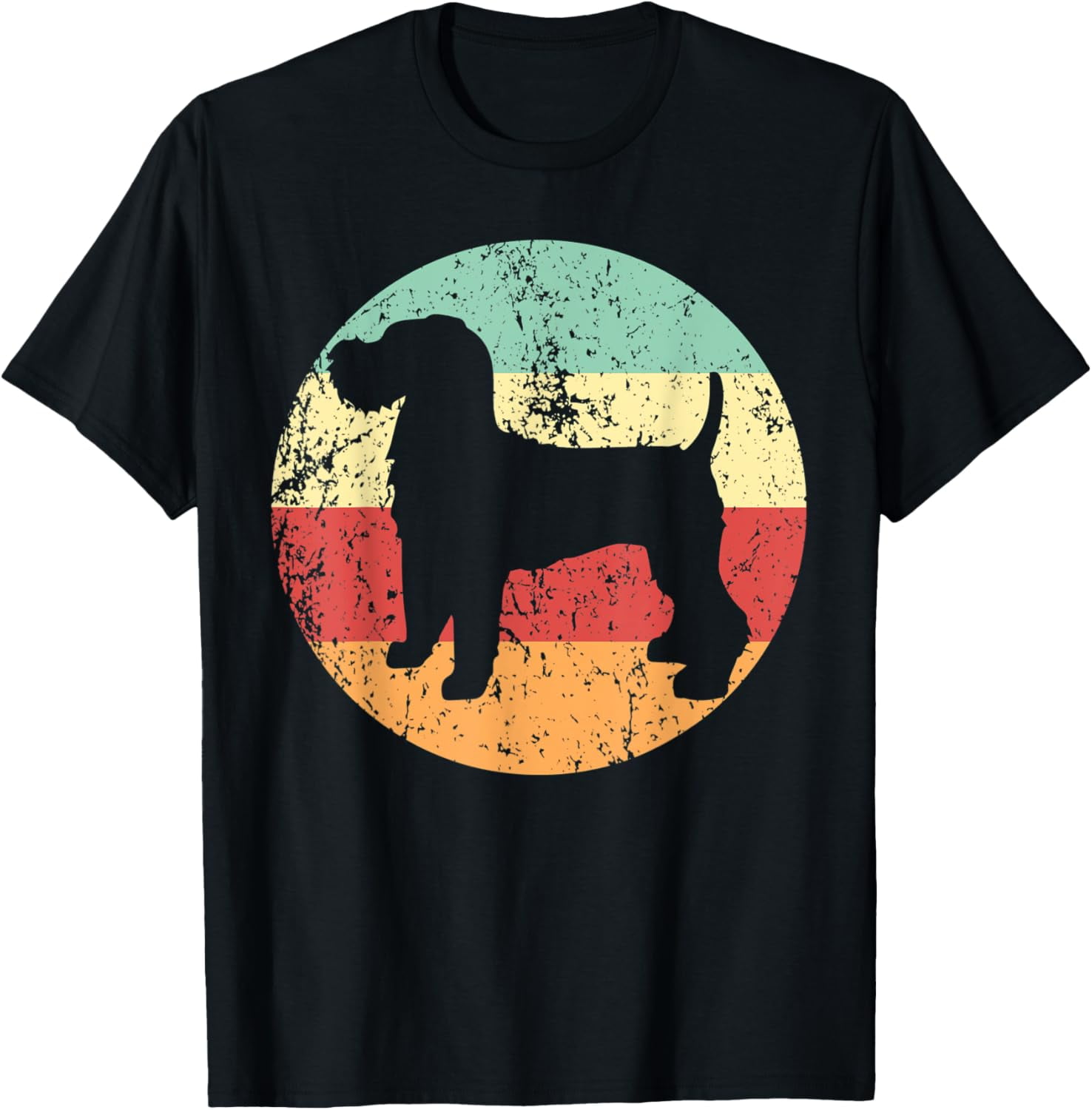 Welsh Terrier Dog Breed Silhouette Cool Retro 1970's Circle T-Shirt ...