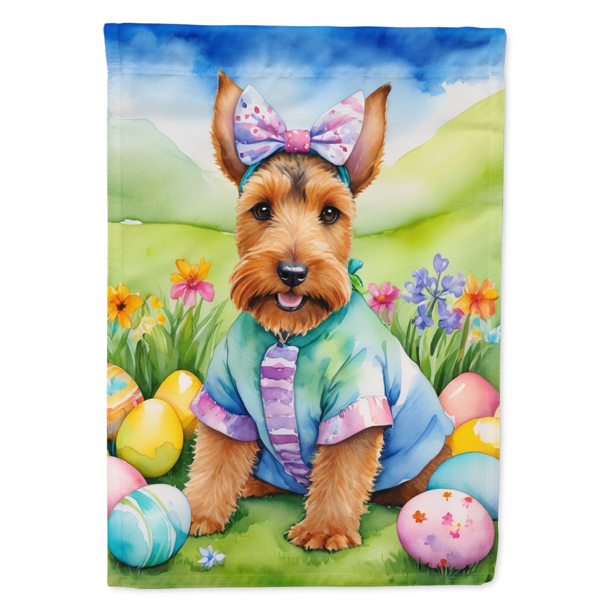 Welsh Terrier Easter Egg Hunt Garden Flag 11.25 in x 15.5 in - Walmart Business Supplies