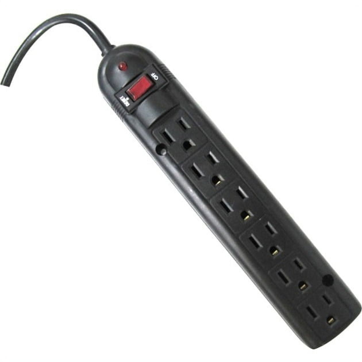 Weltron 6 Outlet Black Plastic Surge Protector w/ 20ft Cord - Walmart ...