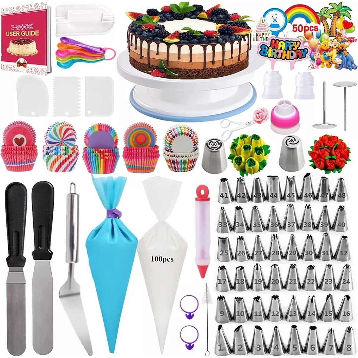WeluvFit Cake Decorating Kit, 322 Pcs Cake Baking Supplies with Cake ...