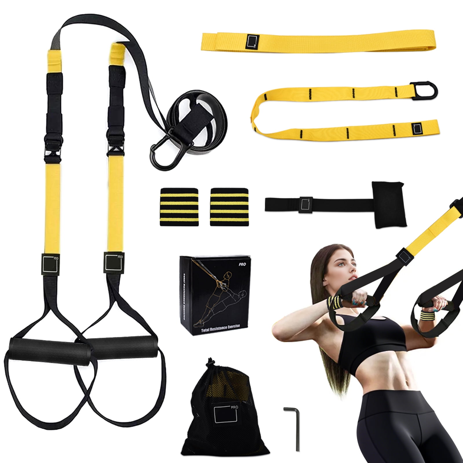 WeluvFit Home Resistance Training Kit, Exercise Straps with Handles ...