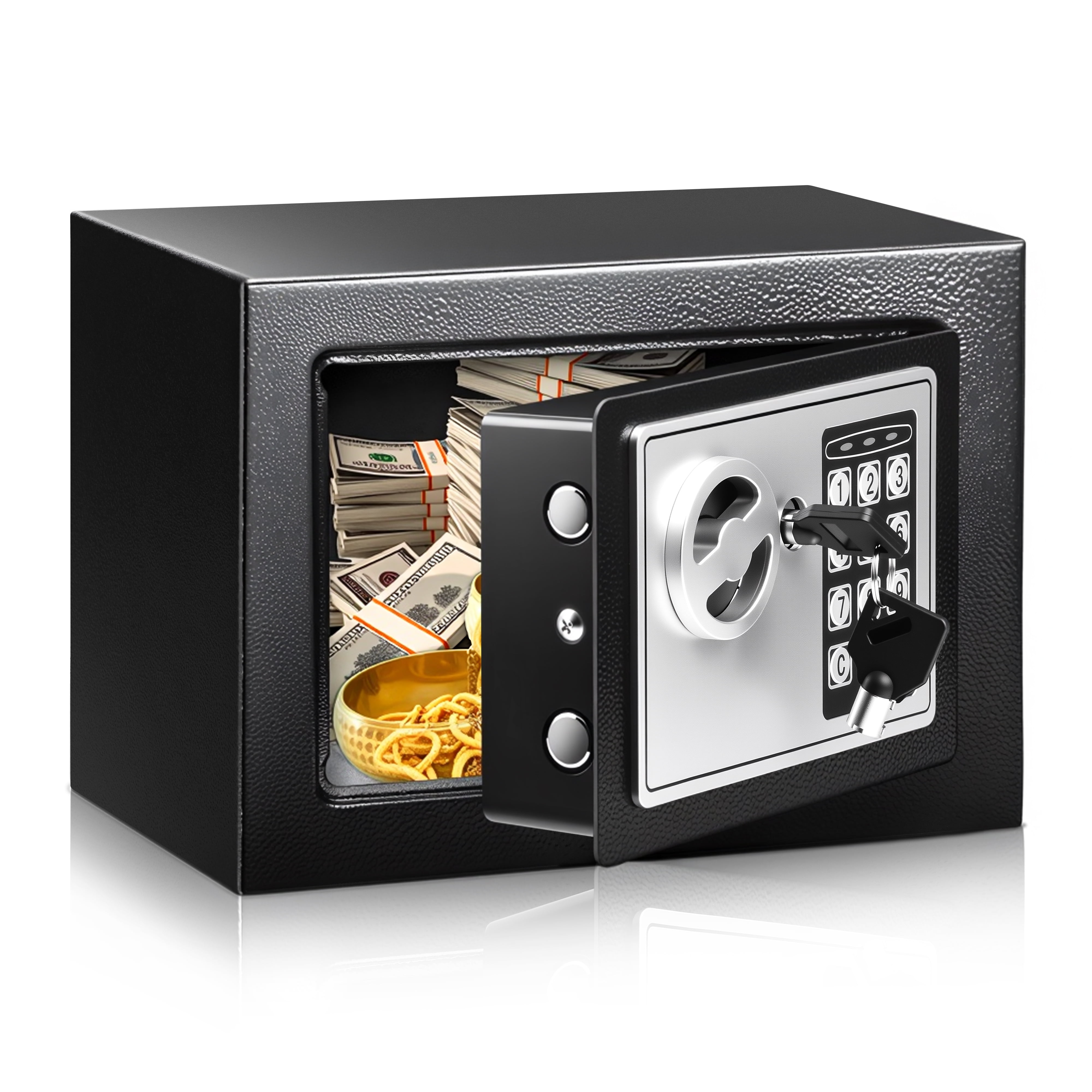 WeluvFit Small Safe Box with Digital Keypad & Keys, 0.23 Cuft ...