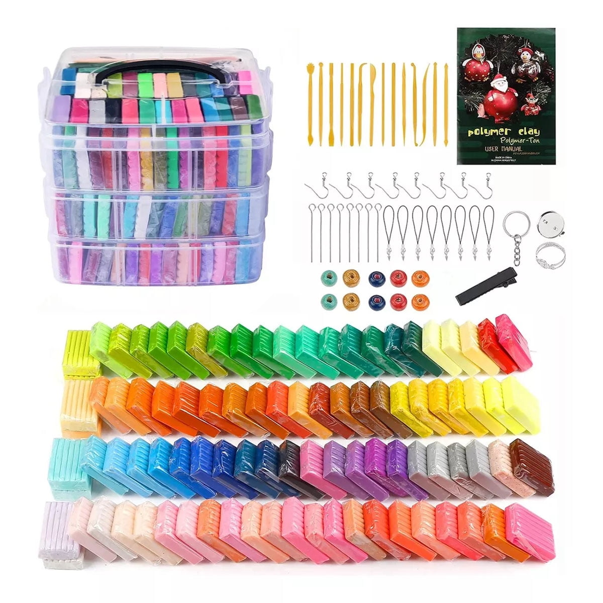 WeluvFit Polymer Clay 92 Colors, Modeling Clay Kit DIY Oven Bake Clay ...