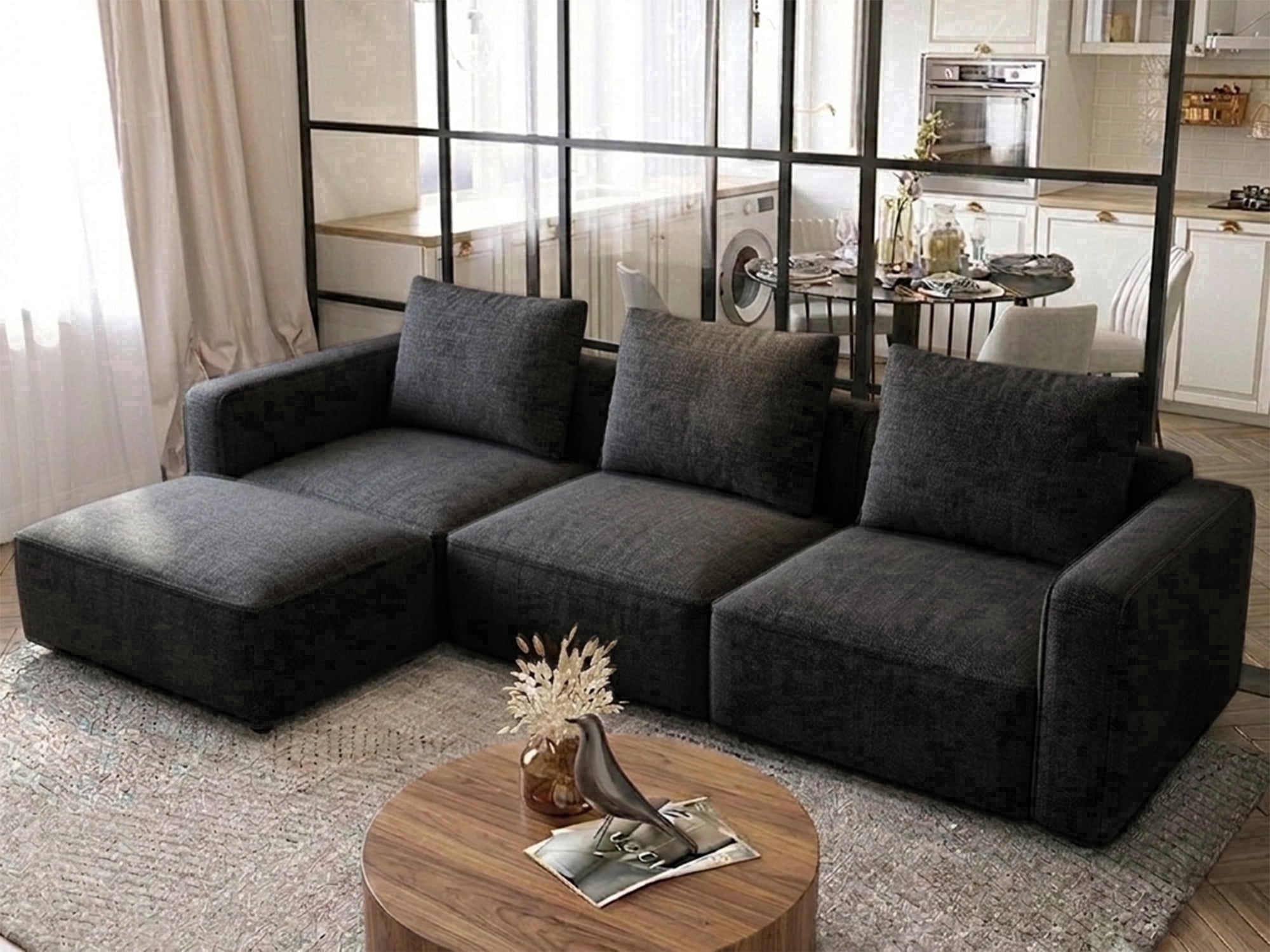 Welzona Cloud Couch Sectional, 102" L Shaped Modular Sectional Sofa ...