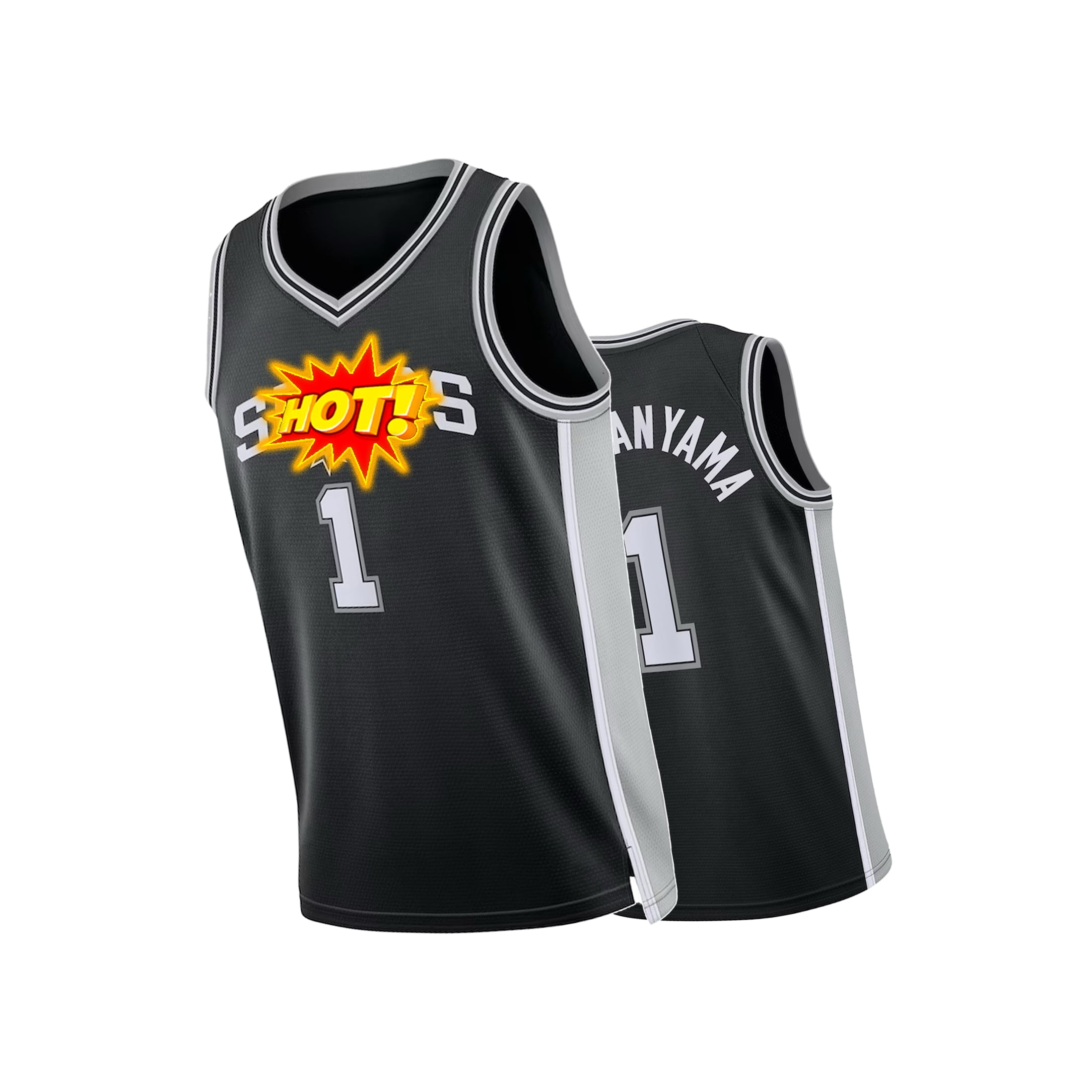 Wembanyama Men's Jersey - Classic Short Sleeve Athletic Shirt, Moisture ...