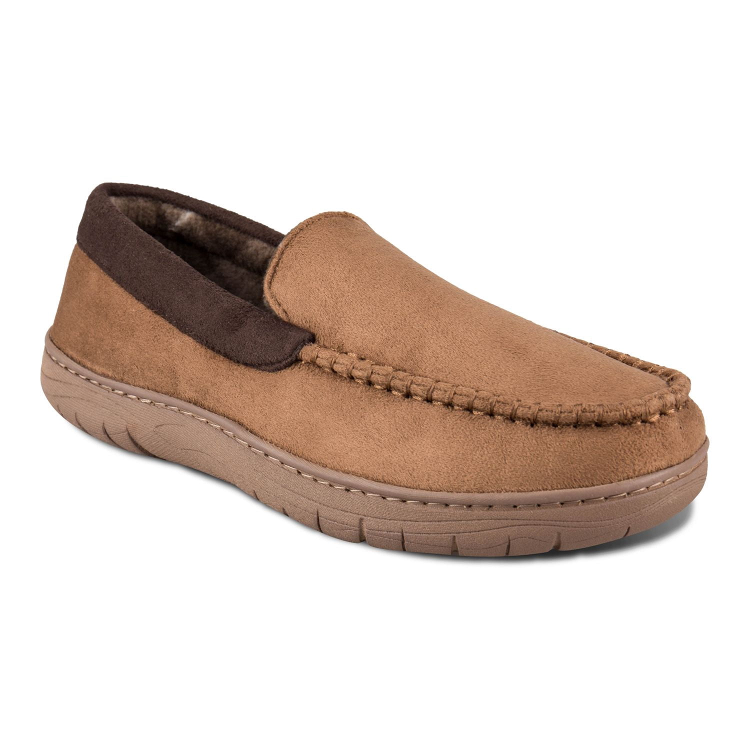 Wembley Men's Fleece Lined Moccasin Slippers Color: Tan Size: X LARGE ...
