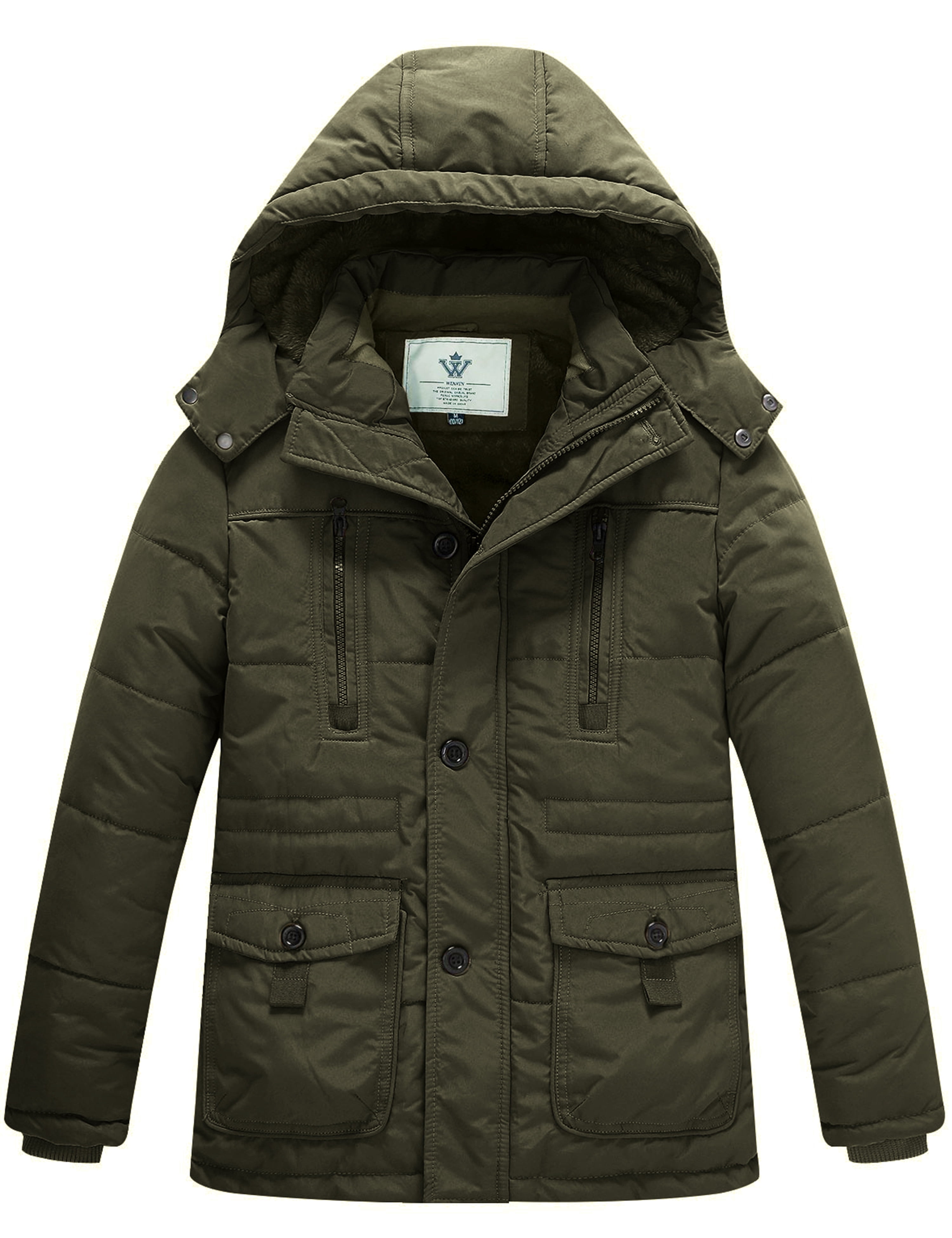 WenVen Boys Parka Puffer Jacket, Waterproof Winter Coat with Detachable ...