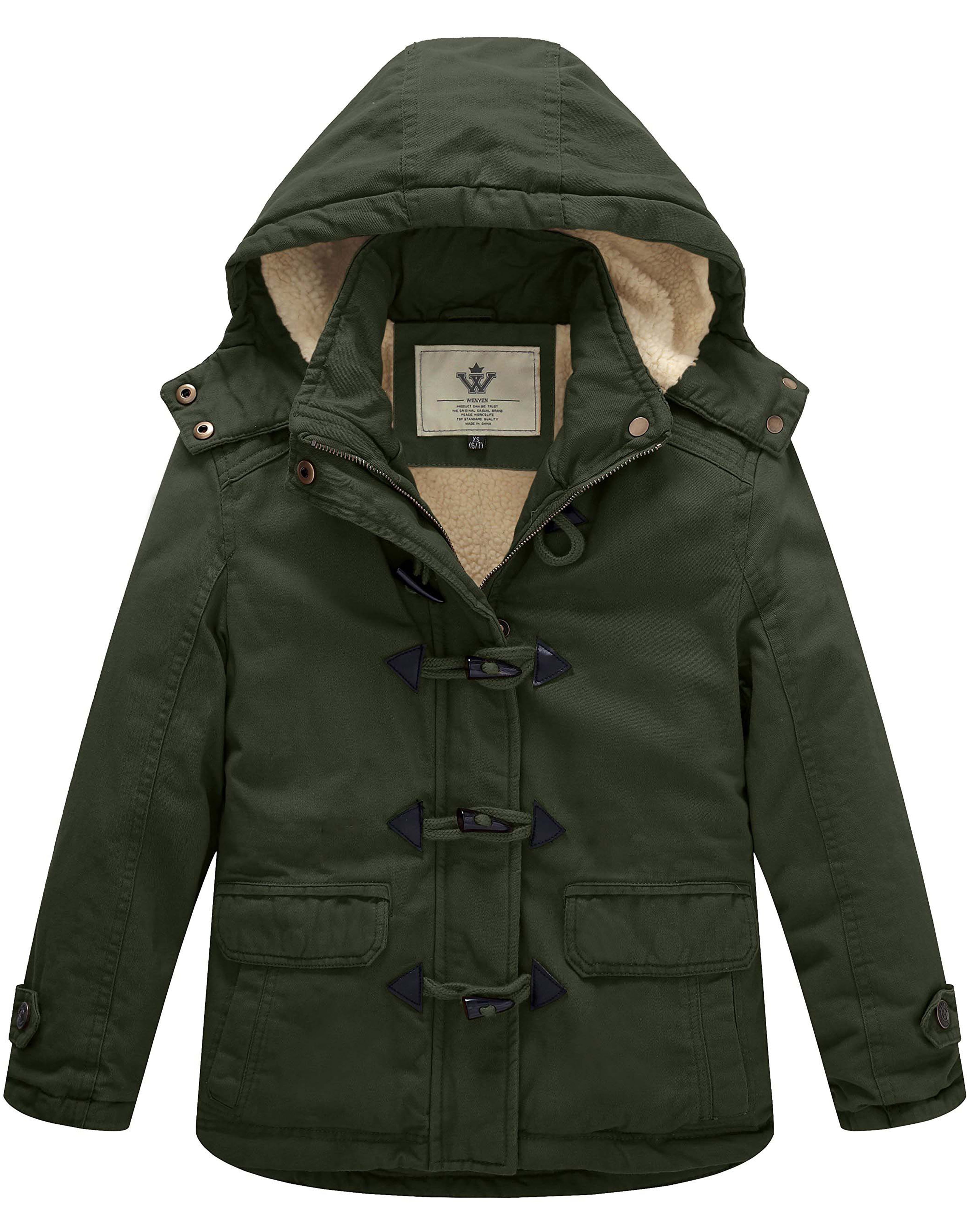 WenVen Girl's Winter Coat Warm Puffer Jacket Hooded Fleece Lined Puffer ...