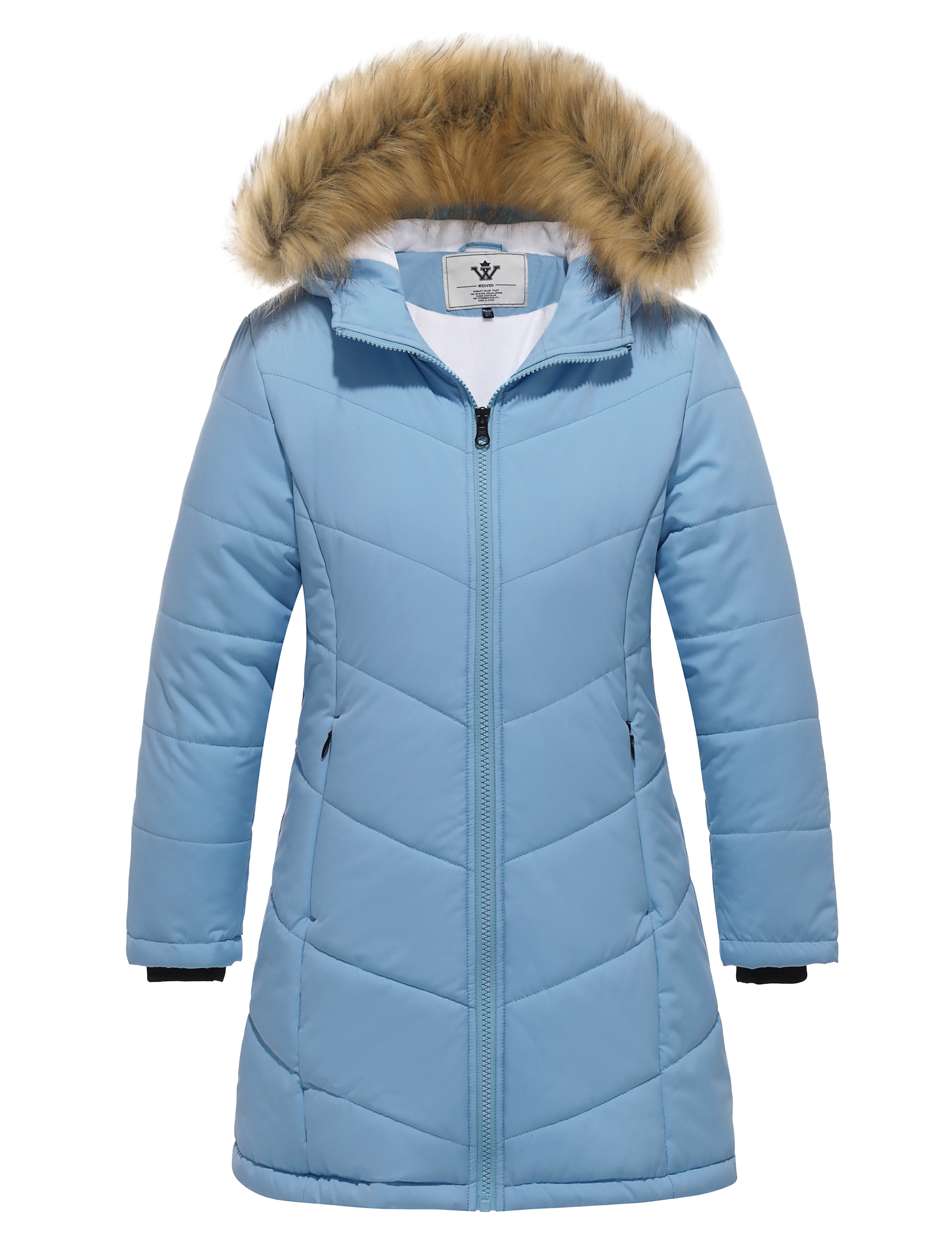 WenVen Girl's Winter Jacket Fleece Puffer Jacket Windproof Winter Coats ...