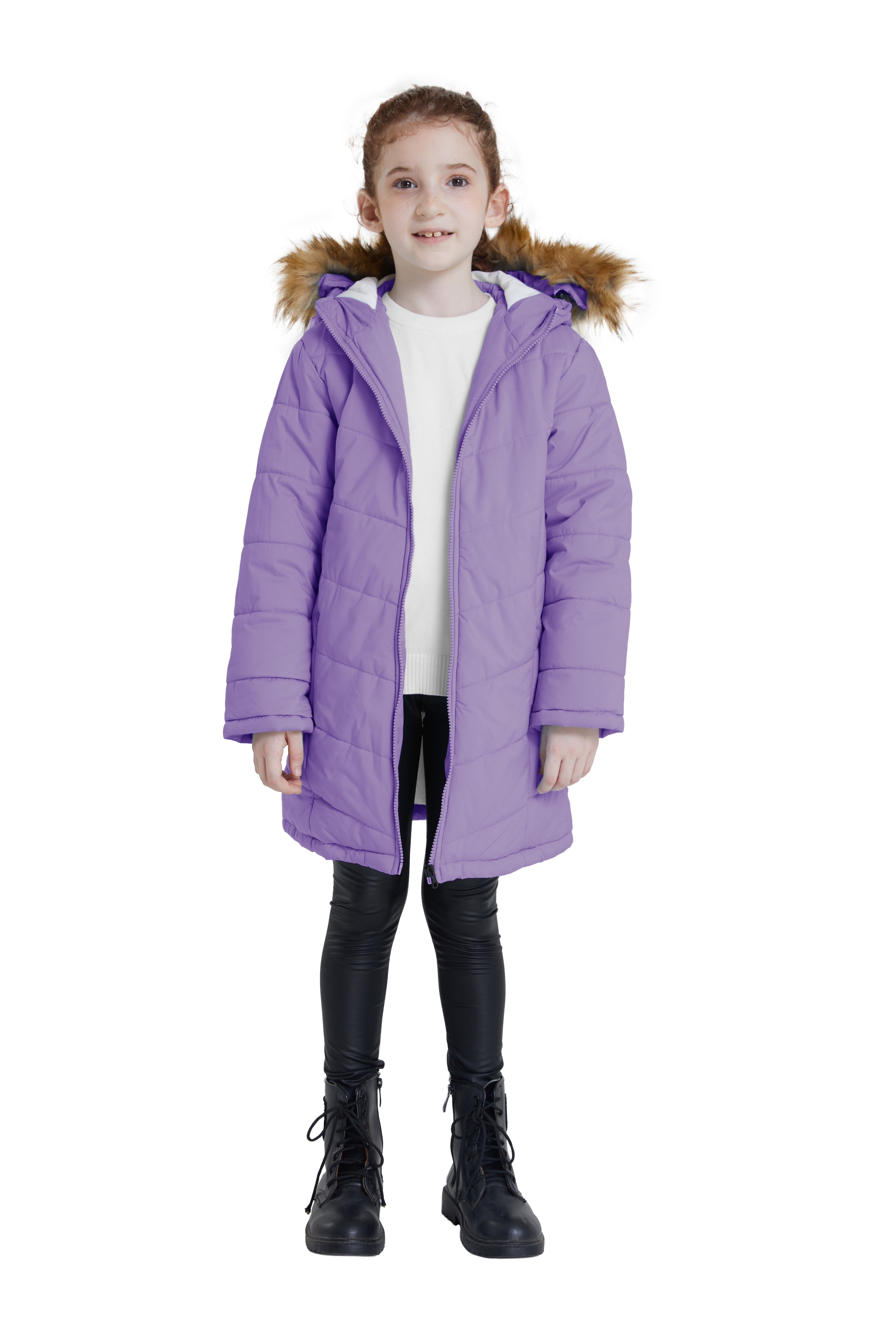 WenVen Girls Winter Coat Hooded Puffer Jacket Warm Windproof Jacket ...