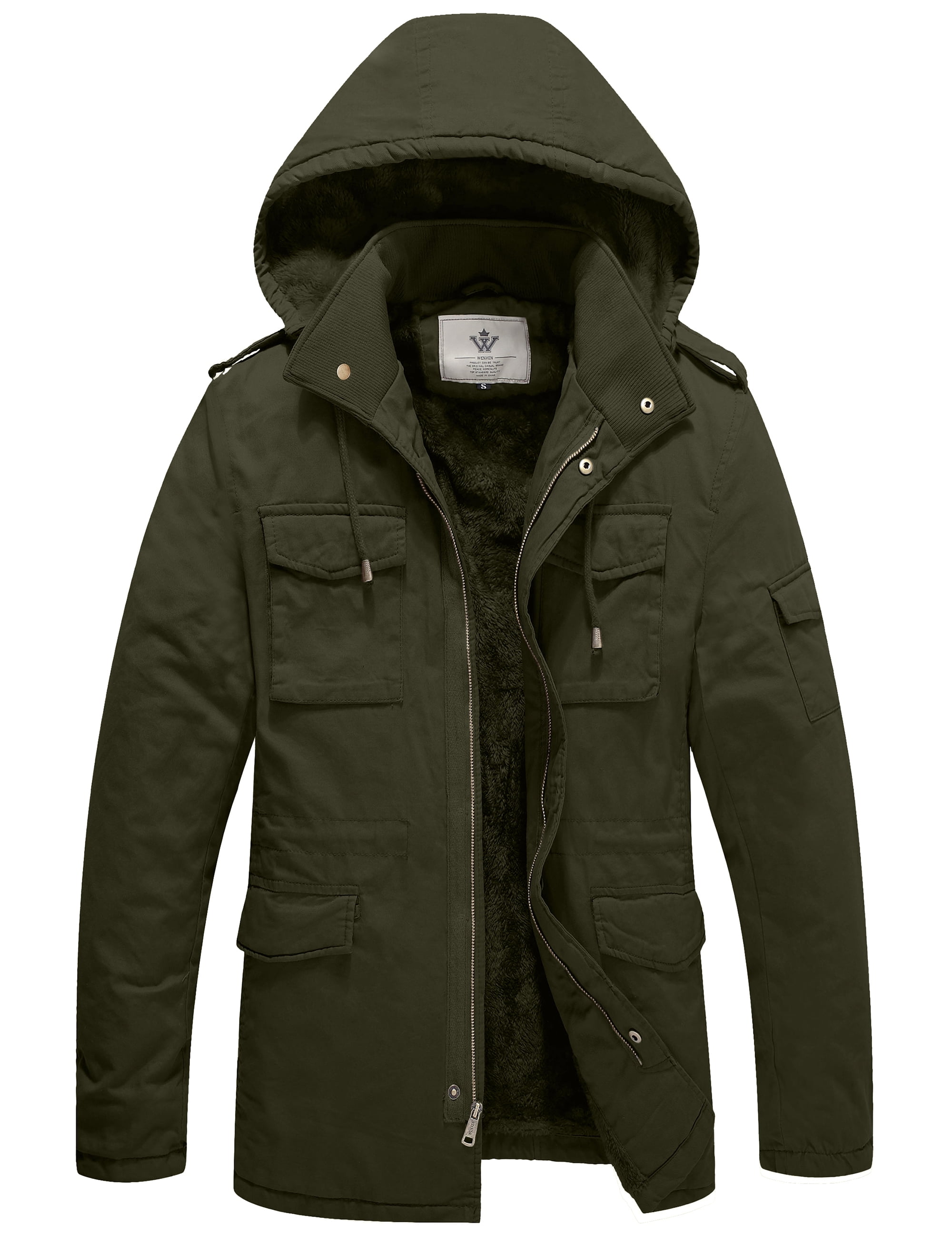 WenVen Men's Big and Tall Coat Hooded Puffer Jacket Winter Outerwear ...
