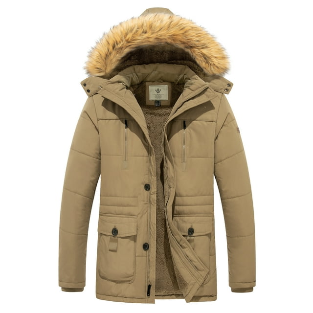 WenVen Men's 3XL Weatherproof Winter Coat, Insulated Puffer Parka ...