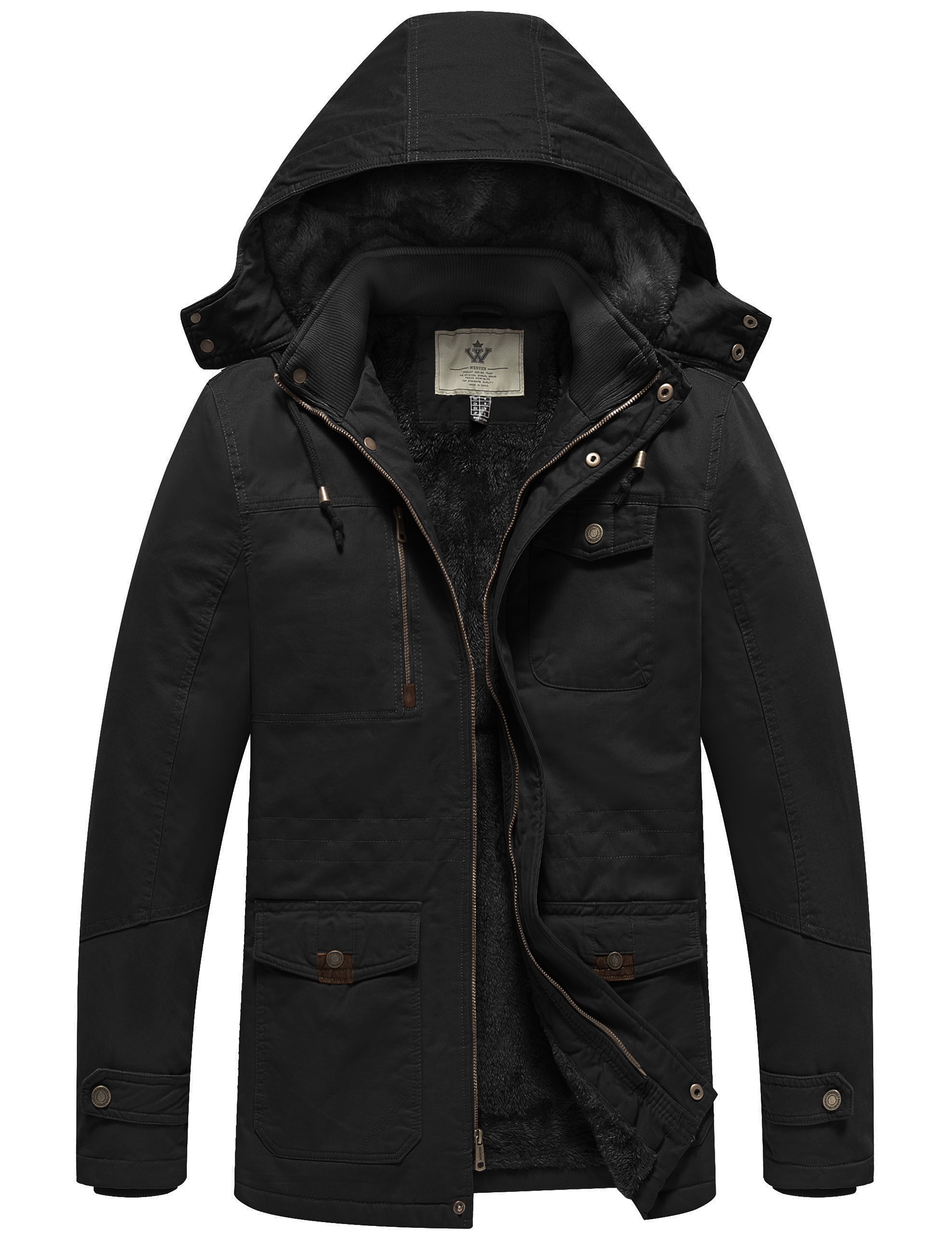 WenVen Men's Winter Shell Puffer Coat, Hooded Warm Quilted Jacket ...